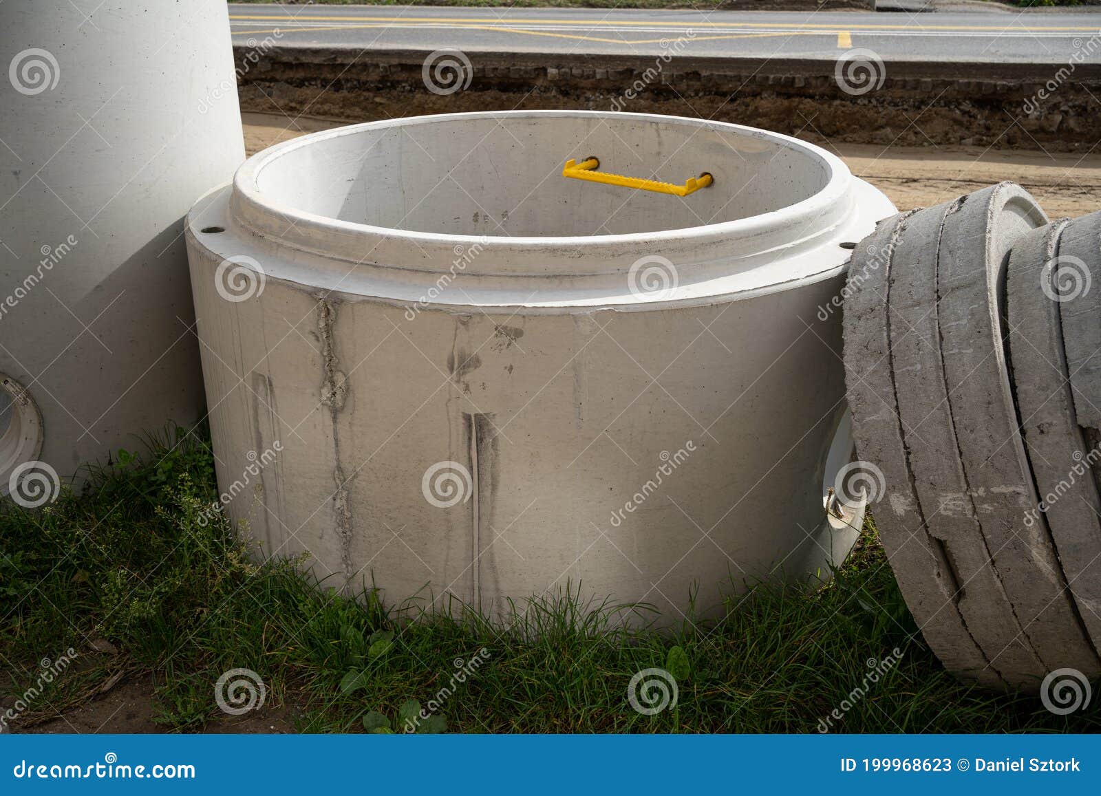Concrete Manhole Stepped Ring Stock Image - Image of construction ...