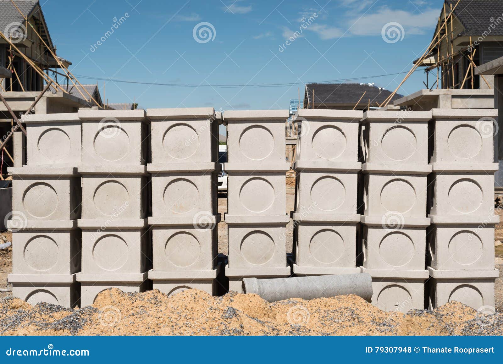 Concrete manholes stock photo. Image of ladder, health - 79307948