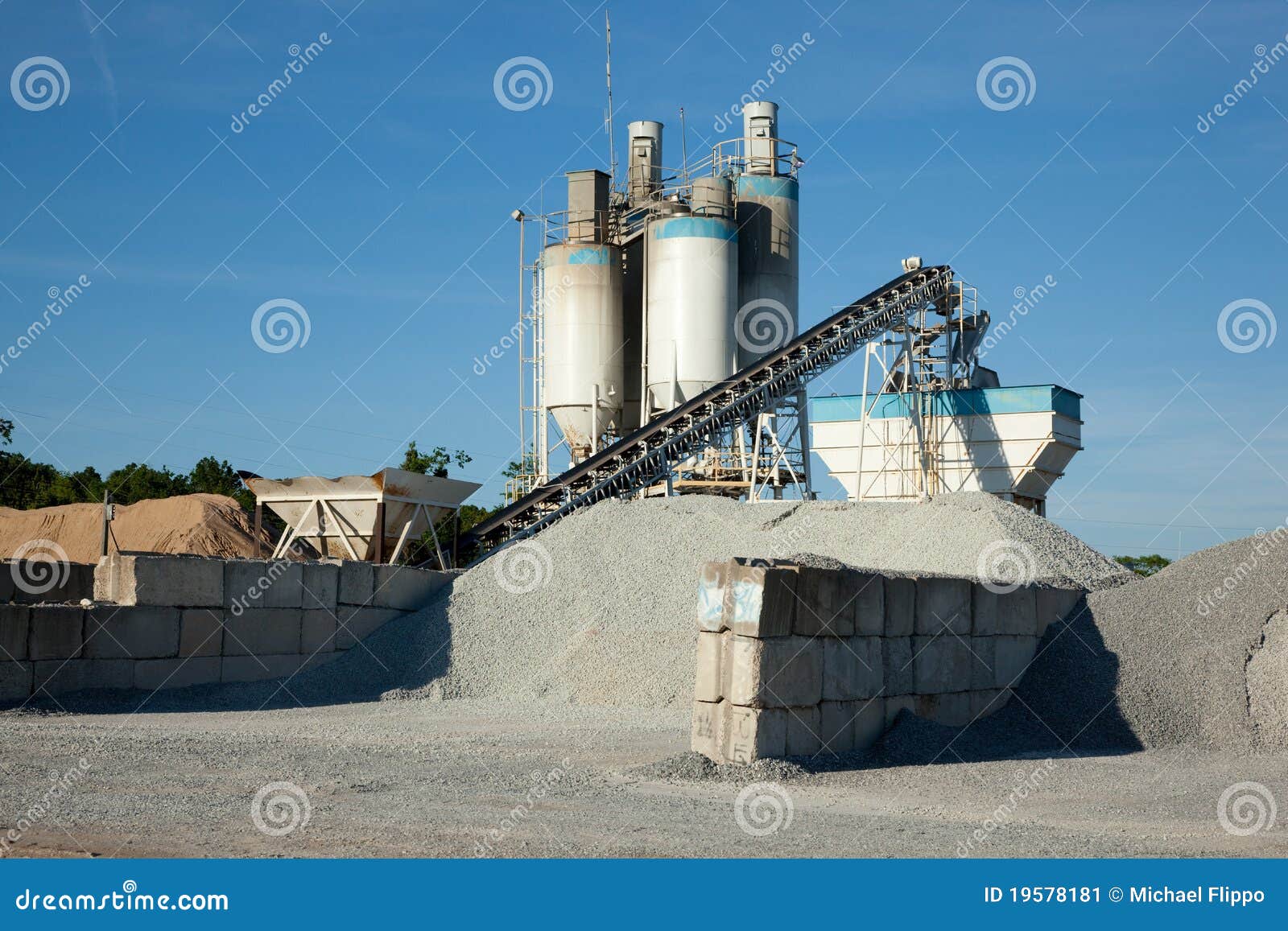 Concrete Manufacturing Processing Plant Stock Image - Image of rough ...