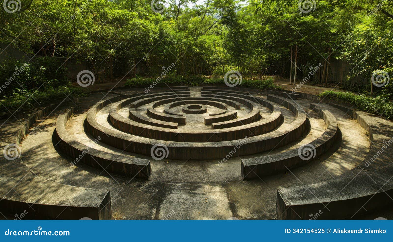 A Concrete Maze with a Circular Center Stock Illustration ...