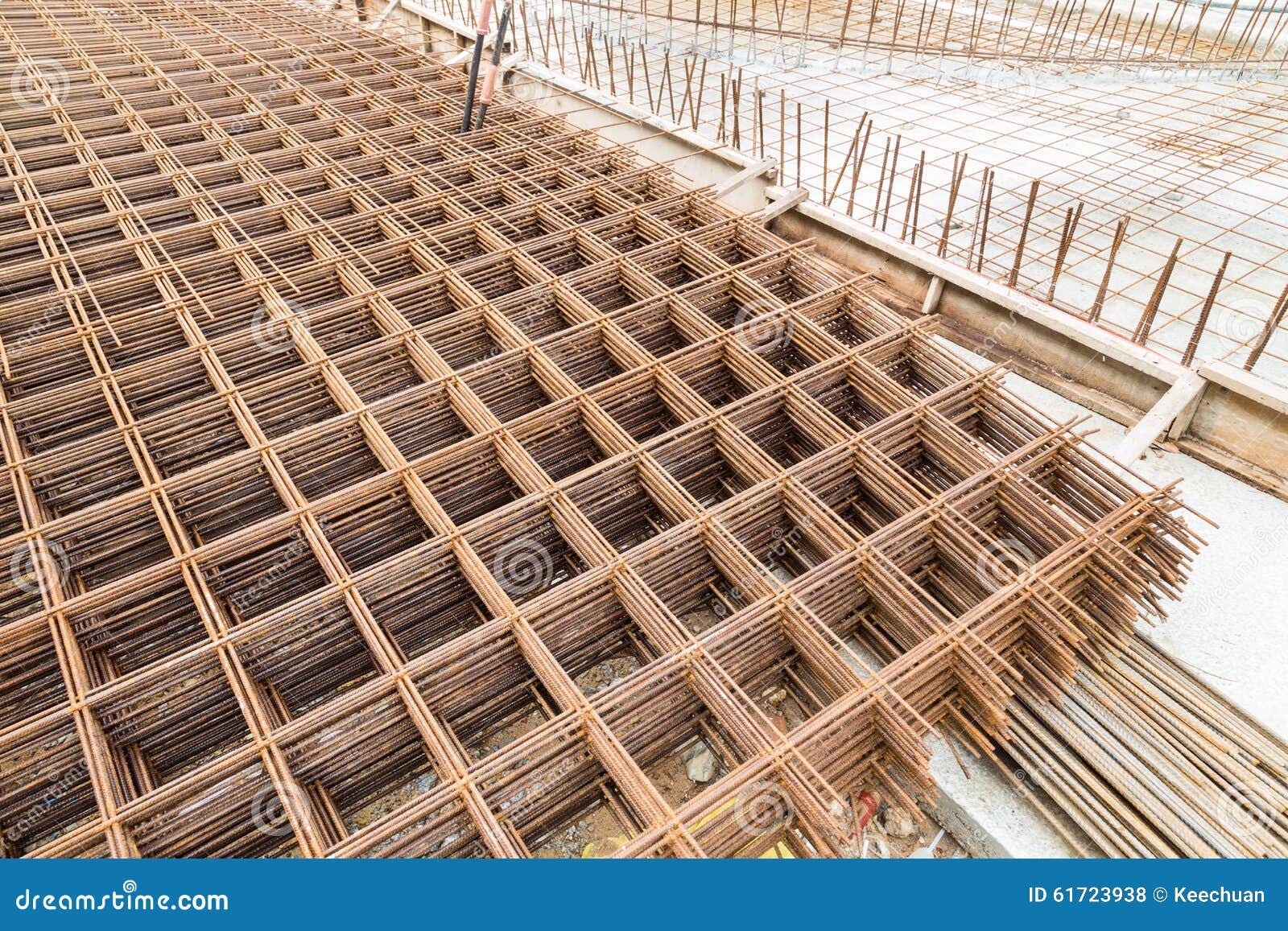 Concrete Metal Mesh Reinforcement at Construction Site Stock Photo ...