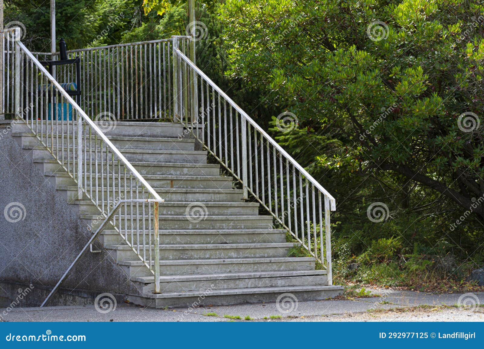 Concrete and Metal Staircase Stock Image - Image of hand, exterior ...