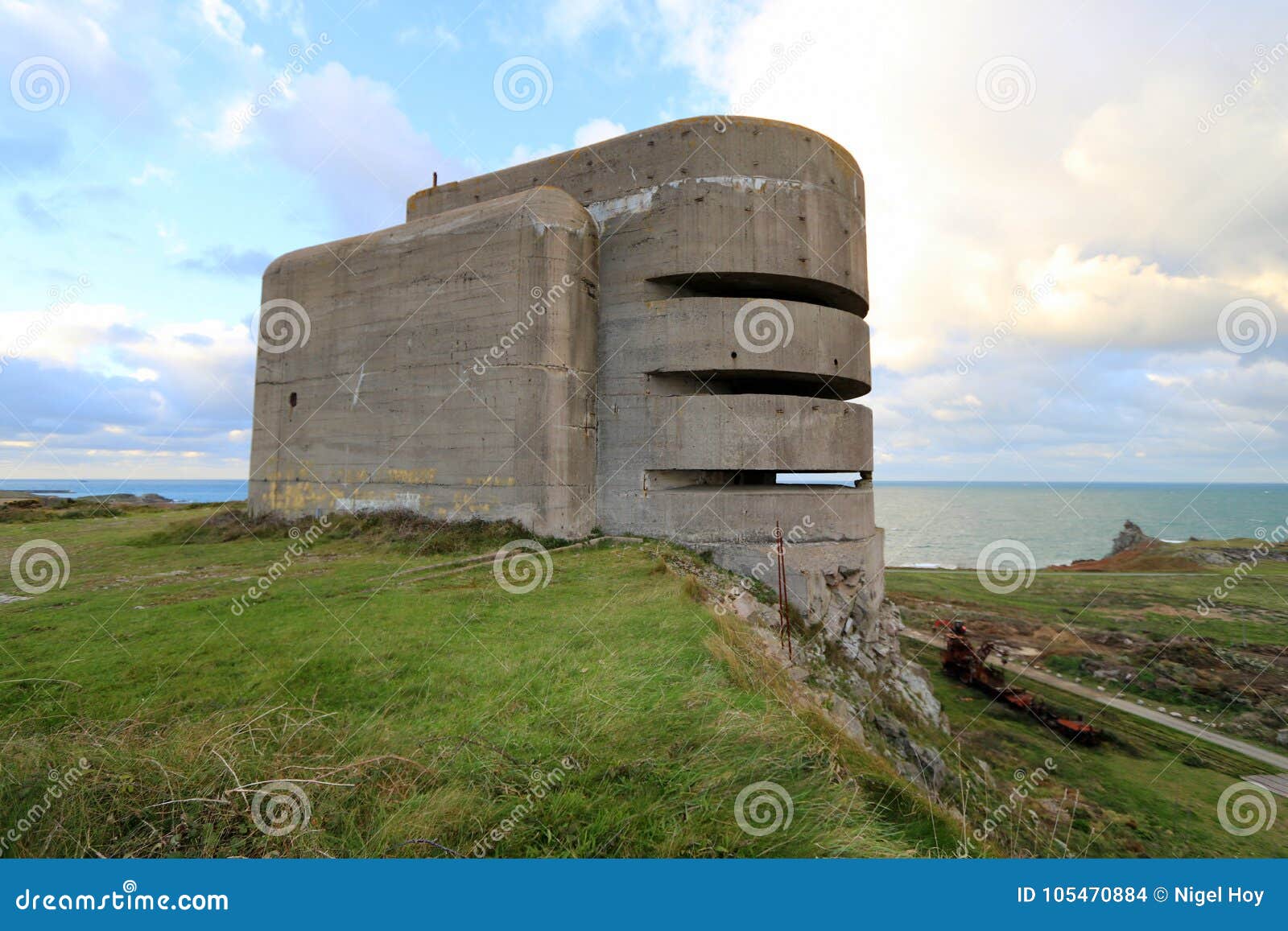 Concrete Military Range Finding Tower Stock Photo - Image of channel ...