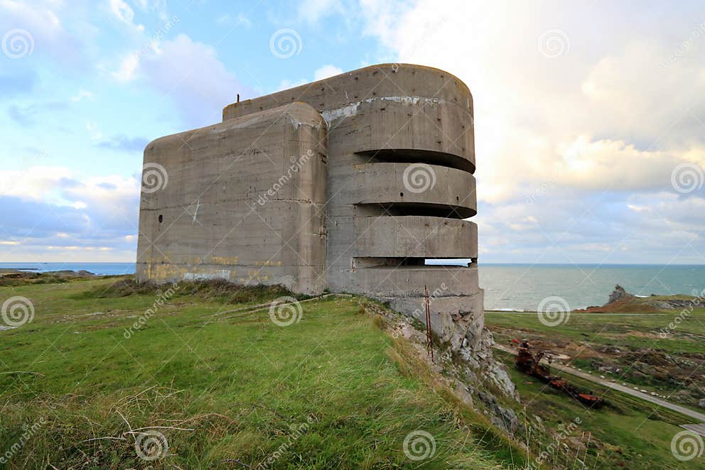 Concrete Military Range Finding Tower Stock Photo - Image of channel ...