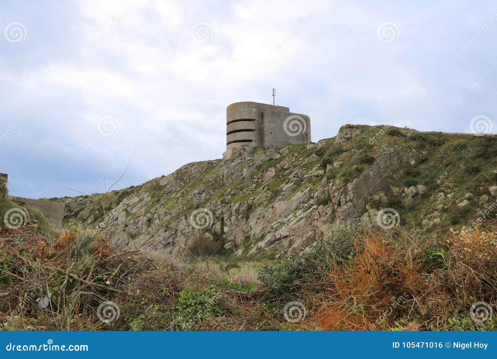 Concrete Military Range Finding Tower Stock Photo - Image of quarry ...