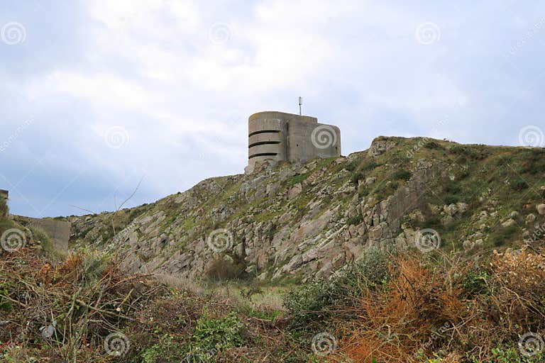 Concrete Military Range Finding Tower Stock Photo - Image of quarry ...