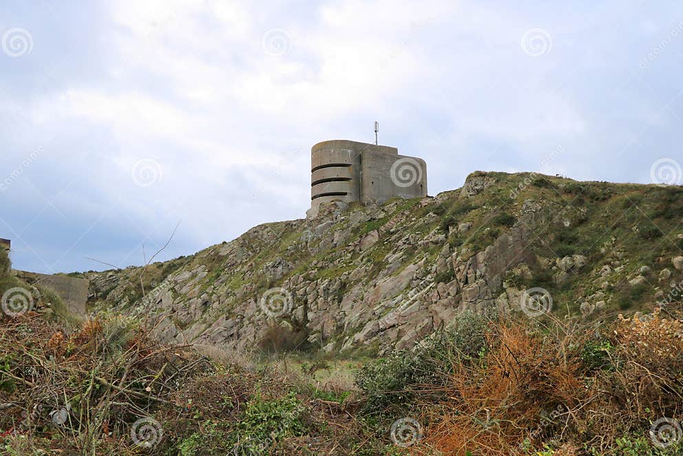 Concrete Military Range Finding Tower Stock Photo - Image of quarry ...