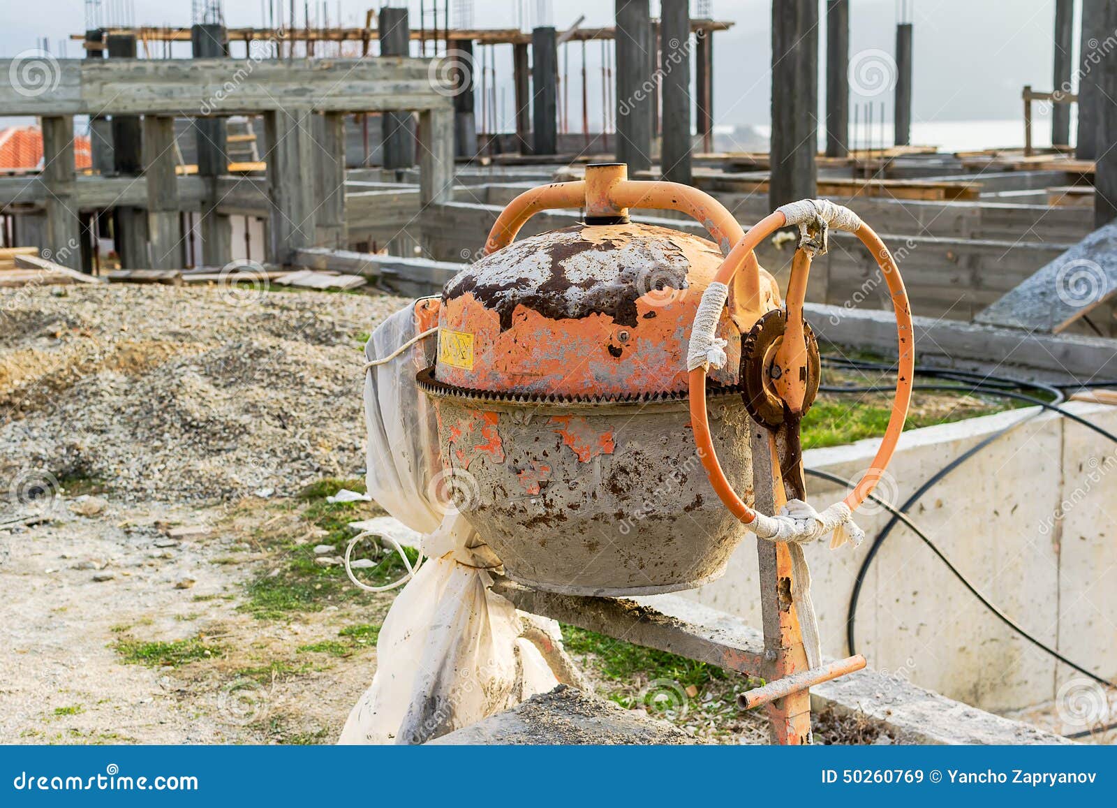 Concrete mixer stock image. Image of wheel, cement, dirty - 50260769
