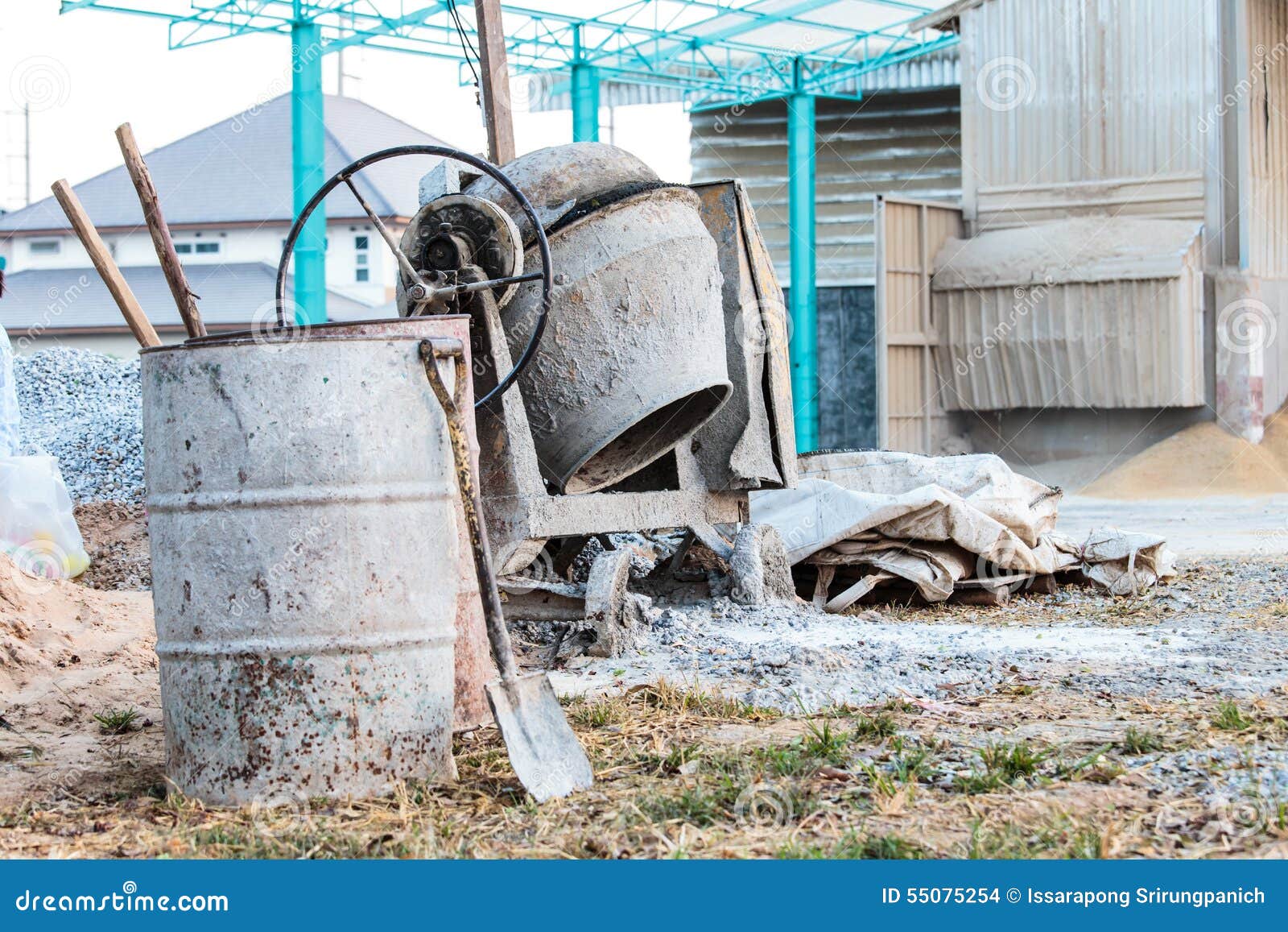 Concrete mixer stock photo. Image of mobile, metal, frame - 55075254