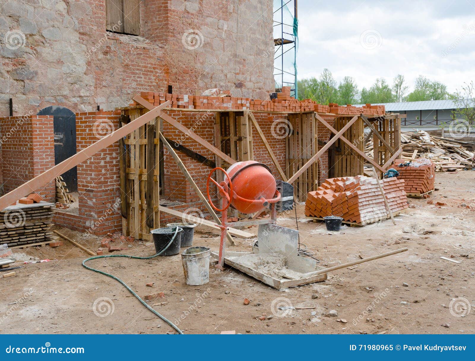 Concrete mixer container stock image. Image of construction - 71980965