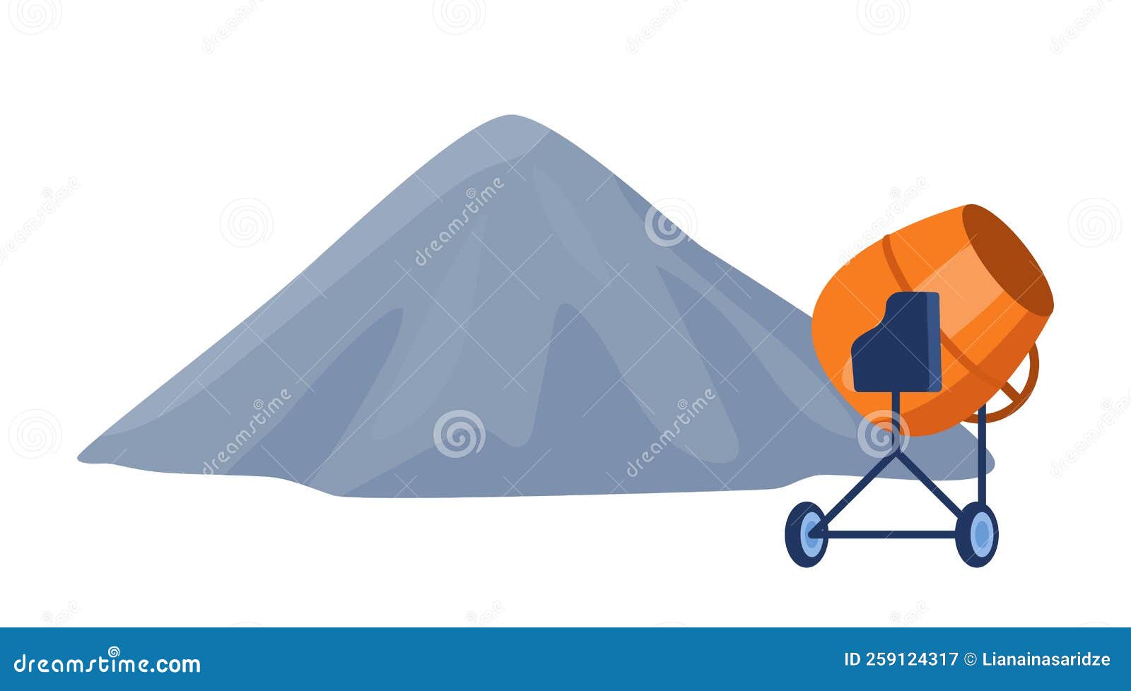 Concrete mixer icon stock vector. Illustration of vector - 259124317