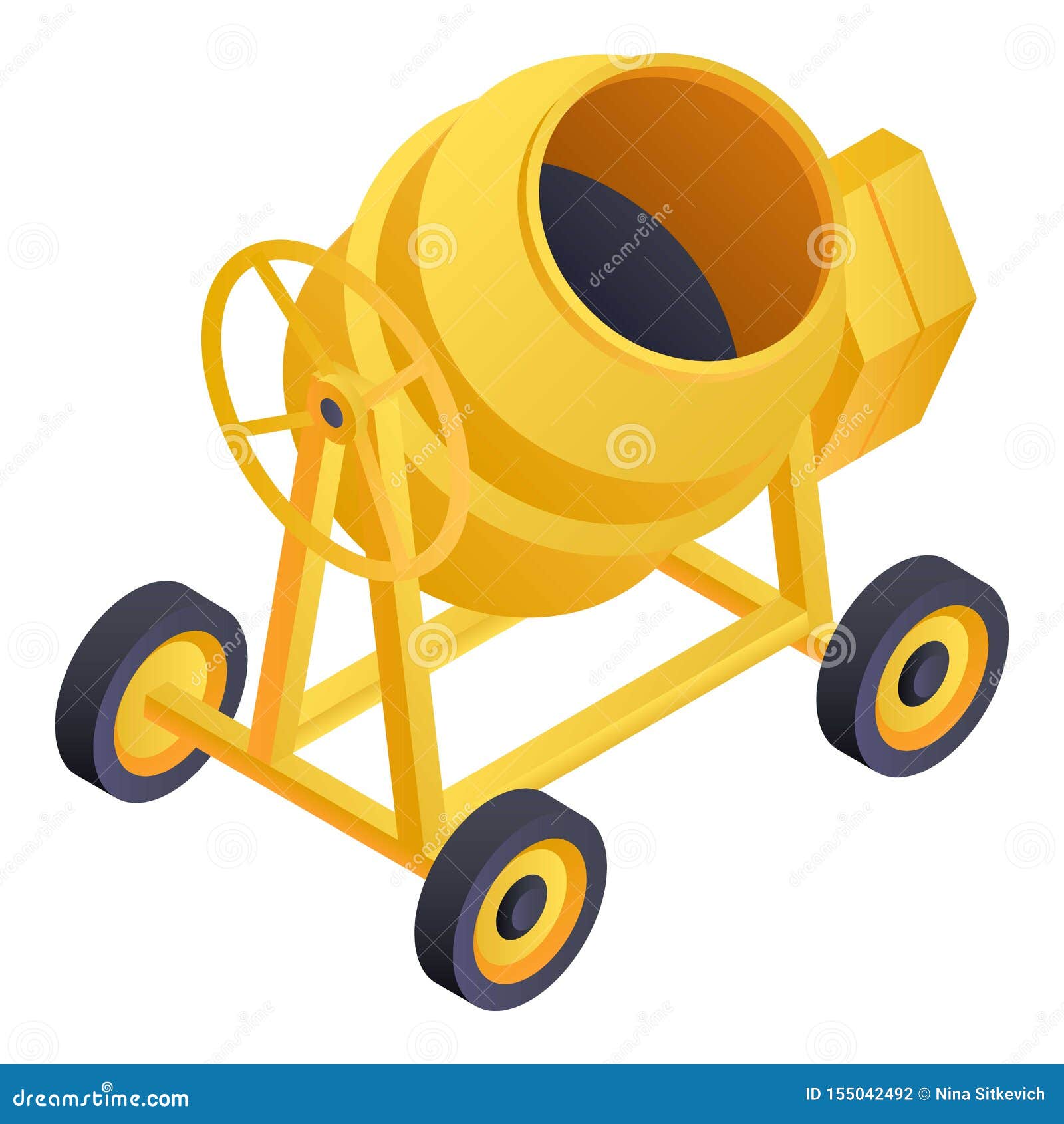 Concrete Mixer Icon, Isometric Style Stock Vector - Illustration of ...