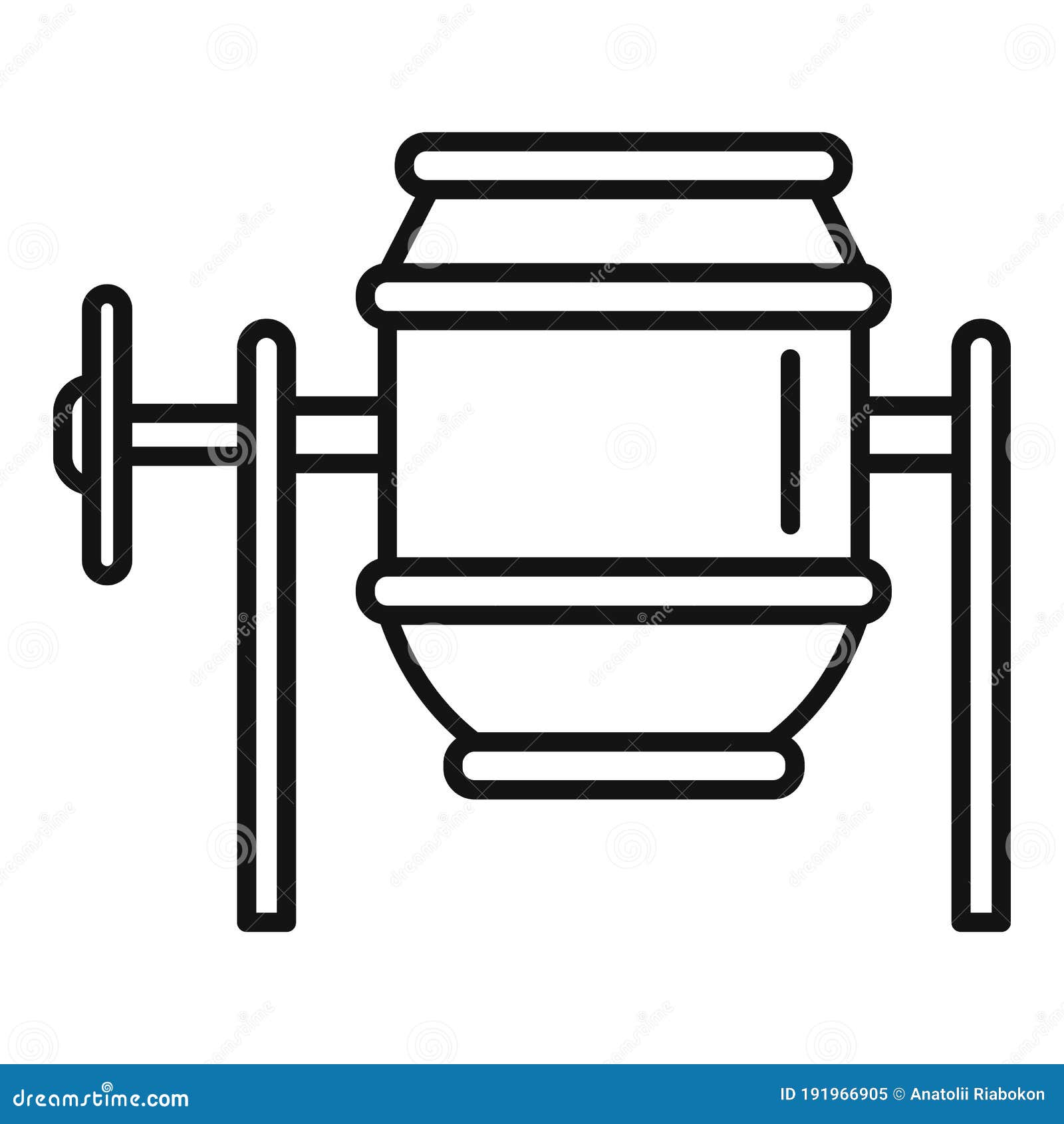 Concrete Mixer Icon, Outline Style Stock Vector - Illustration of ...