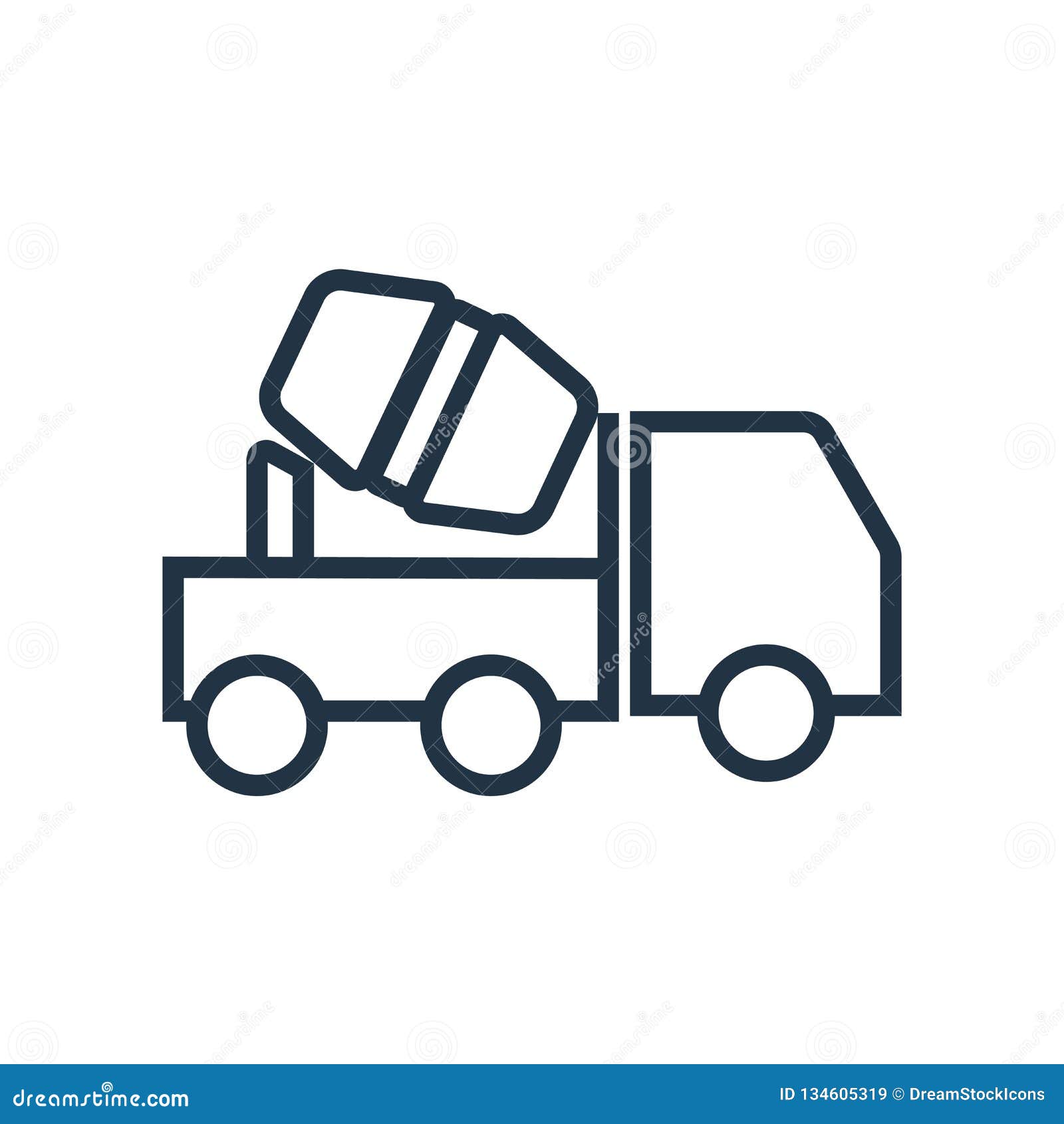 Concrete Mixer Icon Vector Isolated on White Background, Concrete Mixer ...