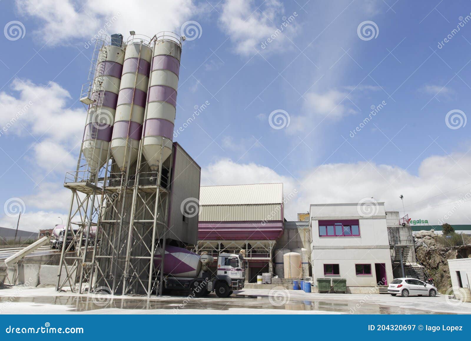 Concrete Mixer Loading in Silos with Cement Inside on Editorial ...