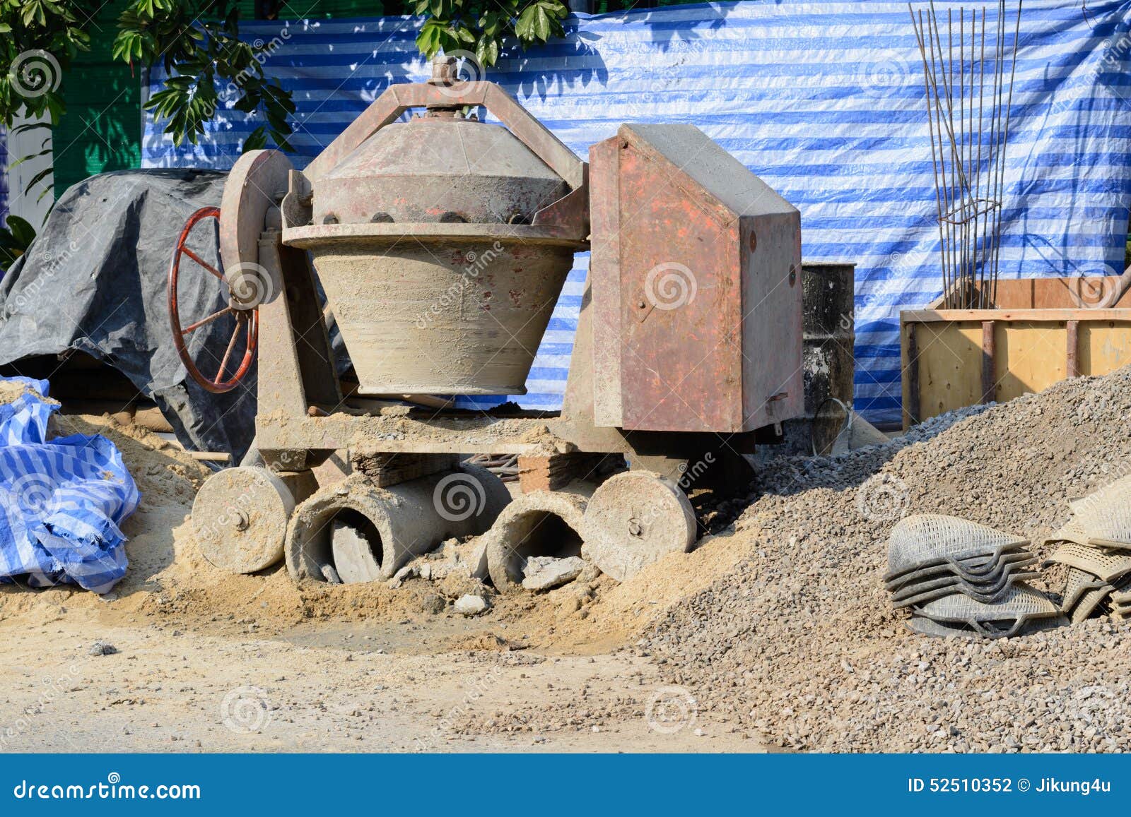 Concrete mixer stock photo. Image of construction, site - 52510352