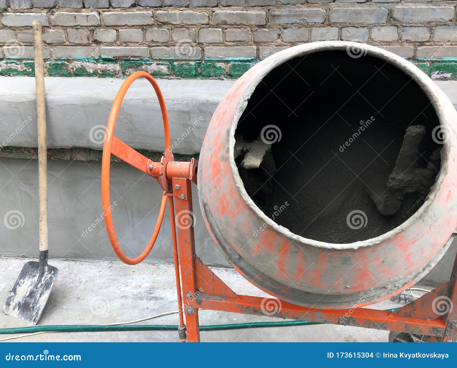 Concrete Mixer Machine at the Construction Site Outdoors Stock Photo ...