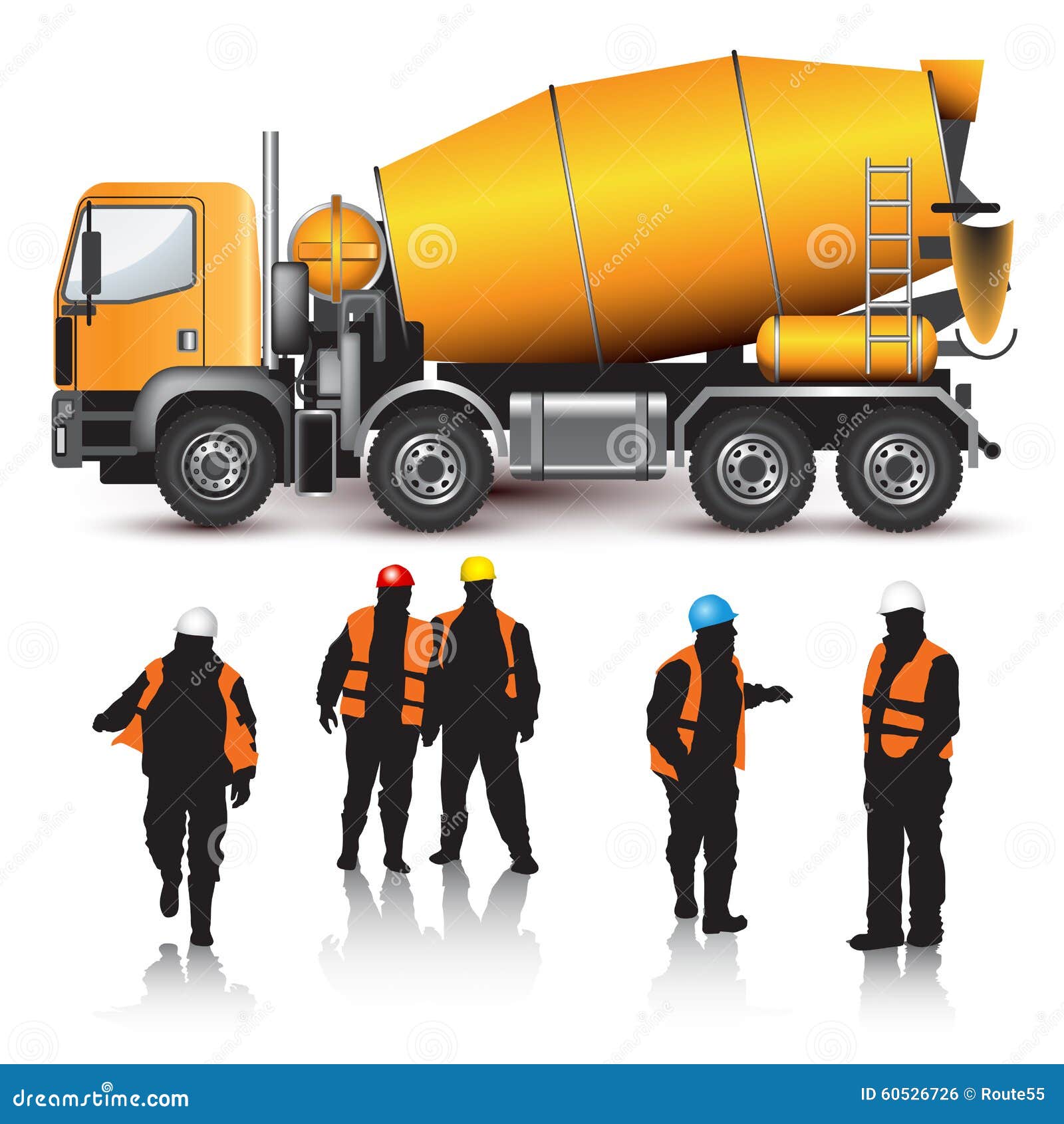 Concrete mixer truck stock vector. Illustration of deliver - 60526726