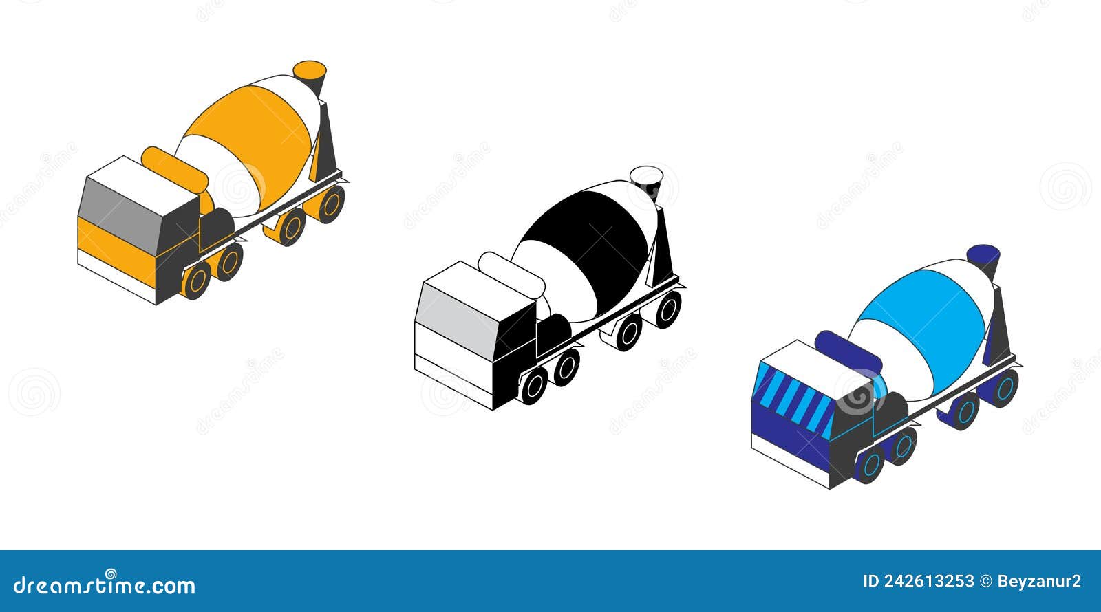 Concrete mixer stock vector. Illustration of construction - 242613253