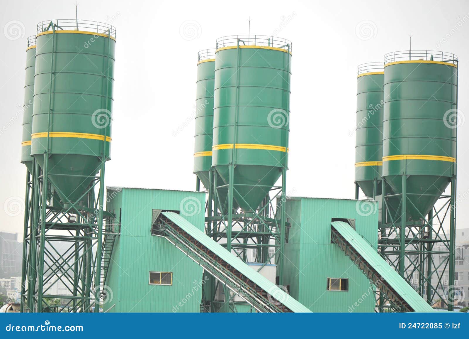Concrete mixing plants stock image. Image of equipments - 24722085