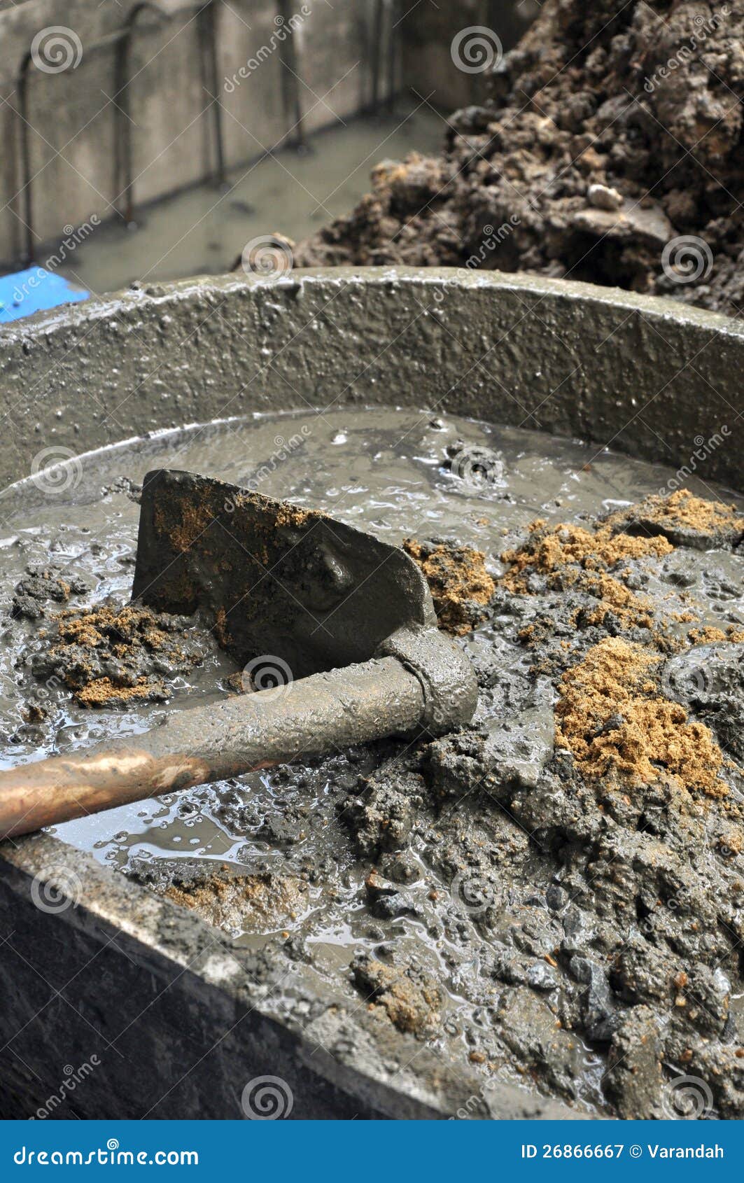 Concrete Mixing with a Shovel Stock Image - Image of mixer, build: 26866667