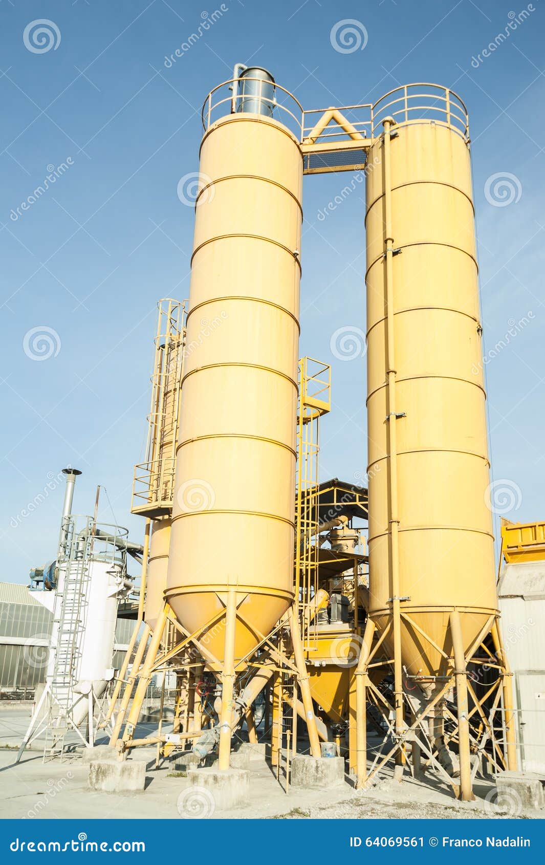 Concrete Mixing Silo, Site Construction Facilities. Stock Image - Image ...