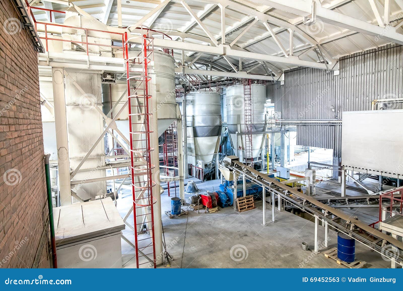 Concrete Mixing Tanks with Transporter at Factory Stock Image - Image ...
