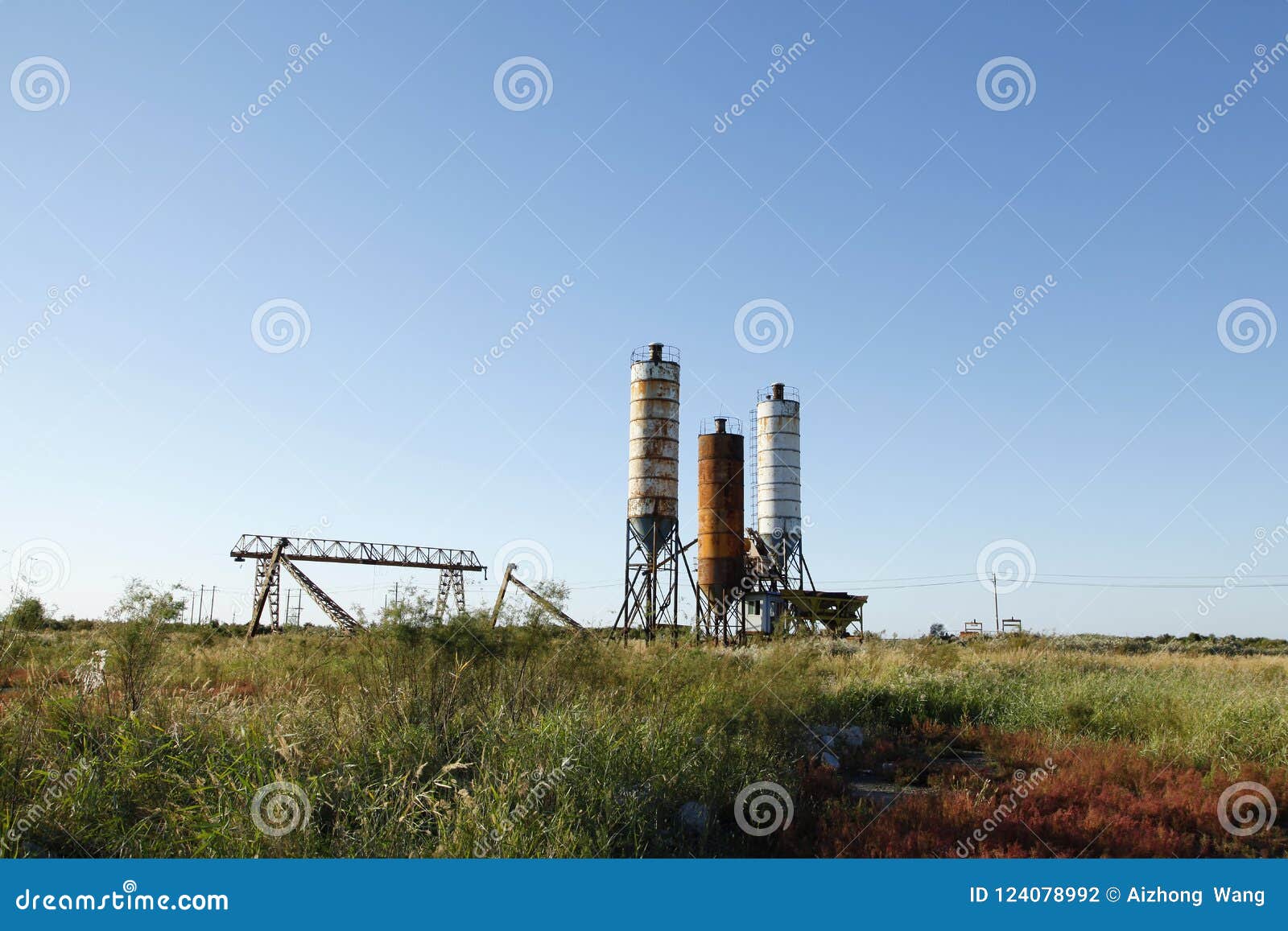 Concrete mixing tower stock photo. Image of modern, construction ...
