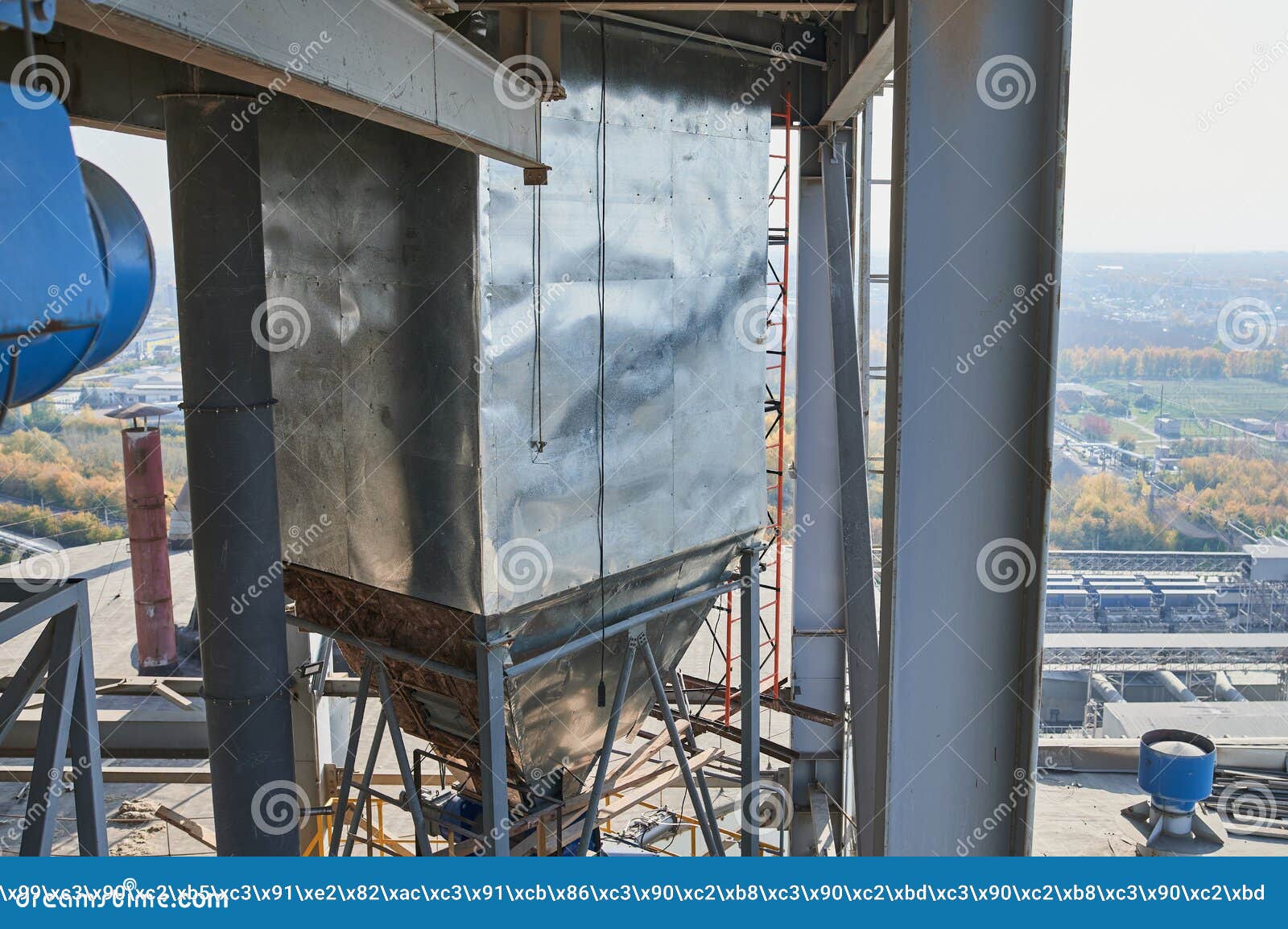 Concrete Mixing Tower. Concept of on-site Construction Facility. Stock ...