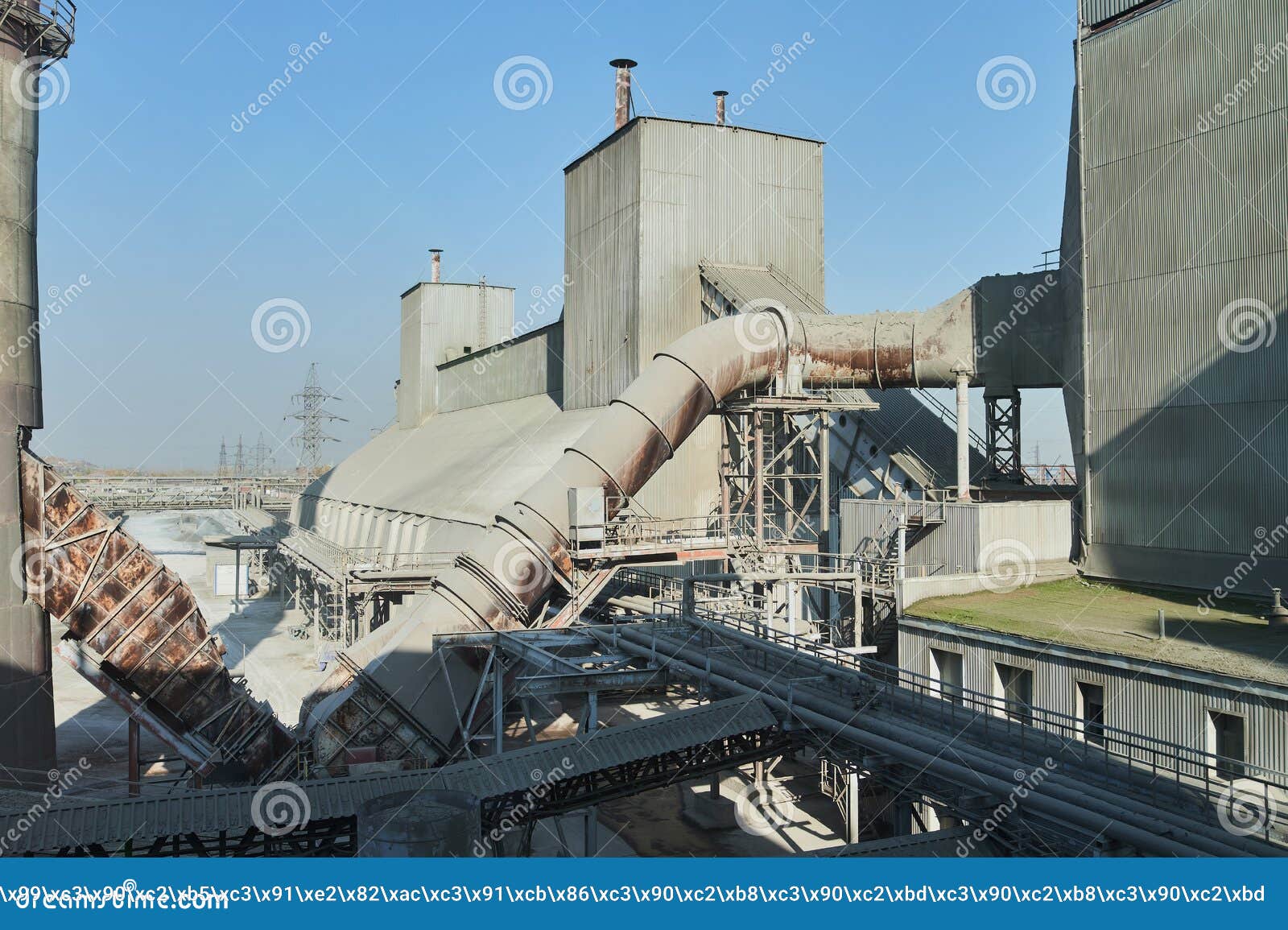 Concrete Mixing Tower. Concept of on-site Construction Facility. Stock ...