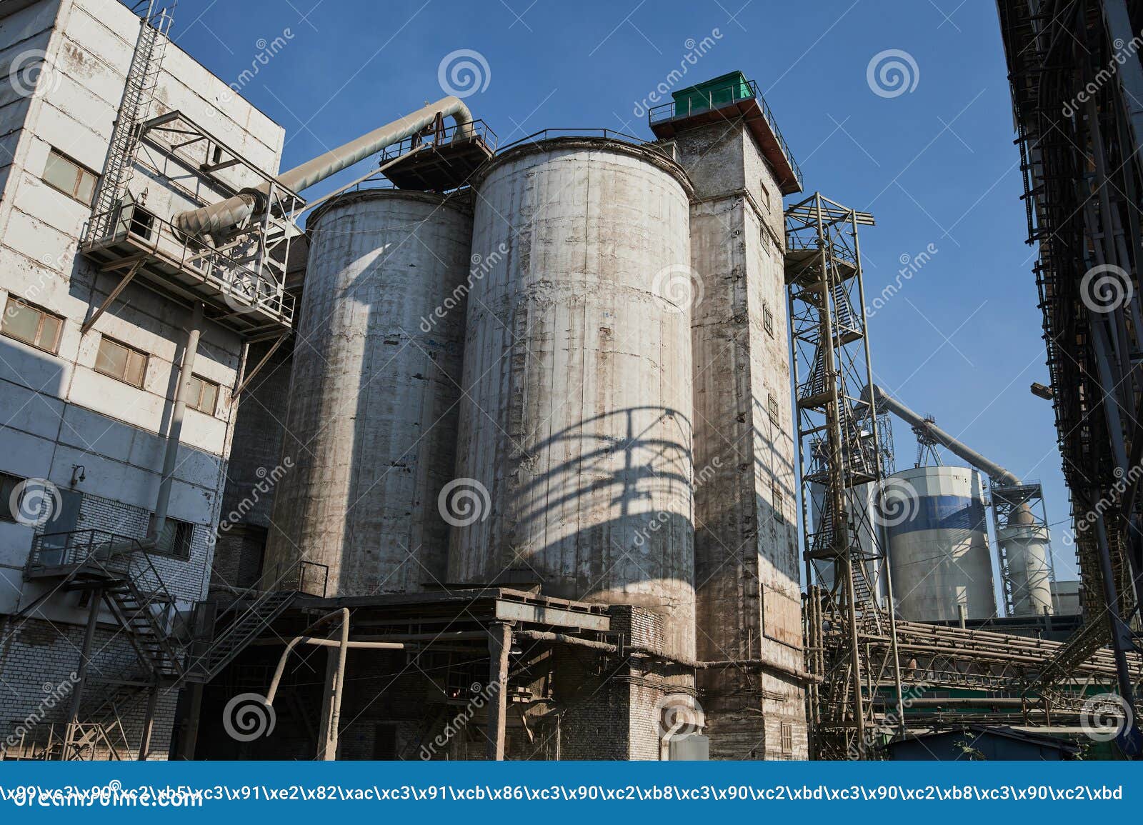 Concrete Mixing Tower. Concept of on-site Construction Facility. Stock ...