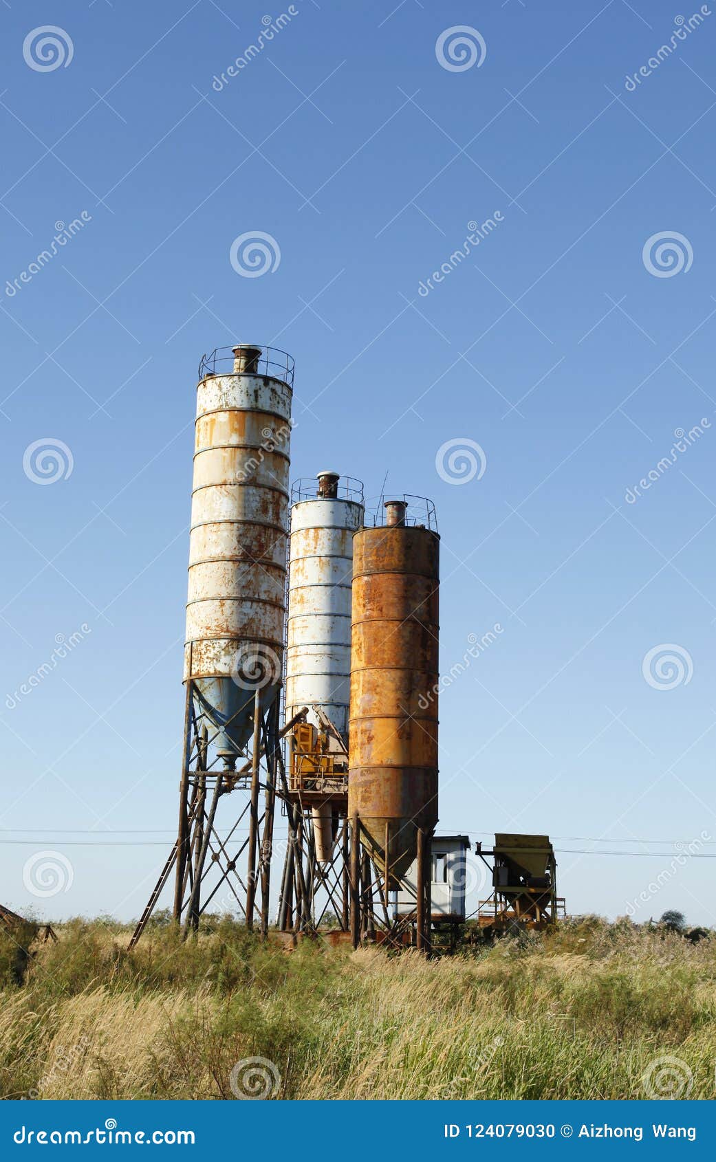 Concrete mixing tower. stock photo. Image of container - 124079030
