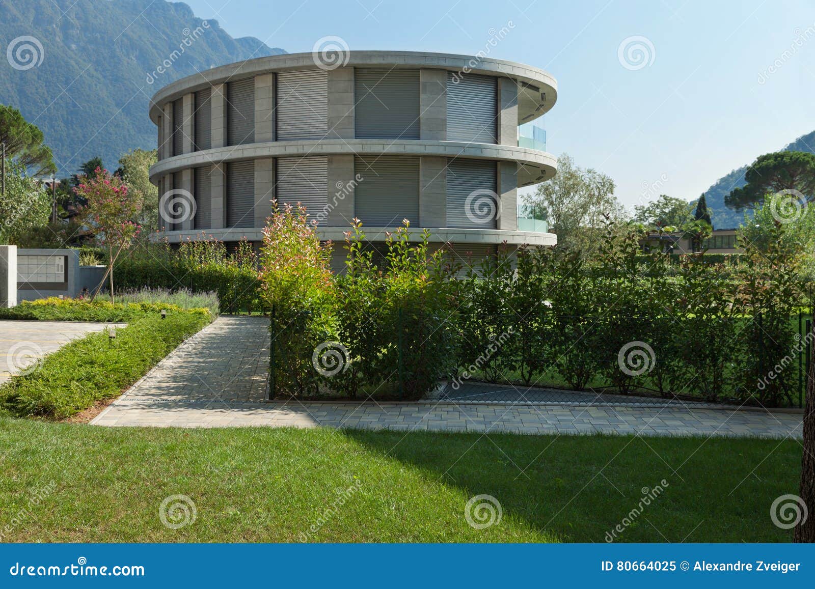 Concrete modern building stock image. Image of architecture - 80664025