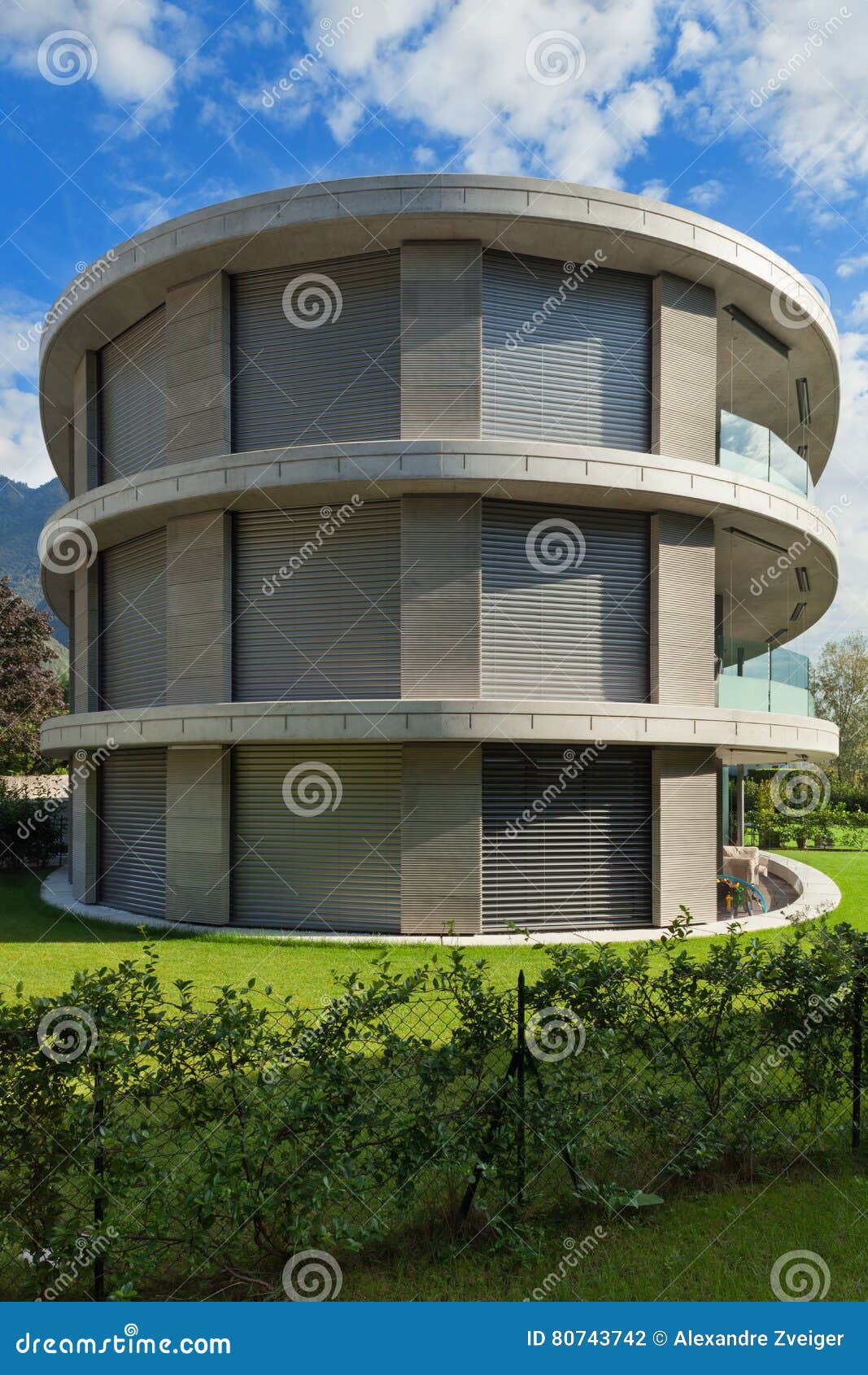 Concrete modern building stock photo. Image of home, modern - 80743742