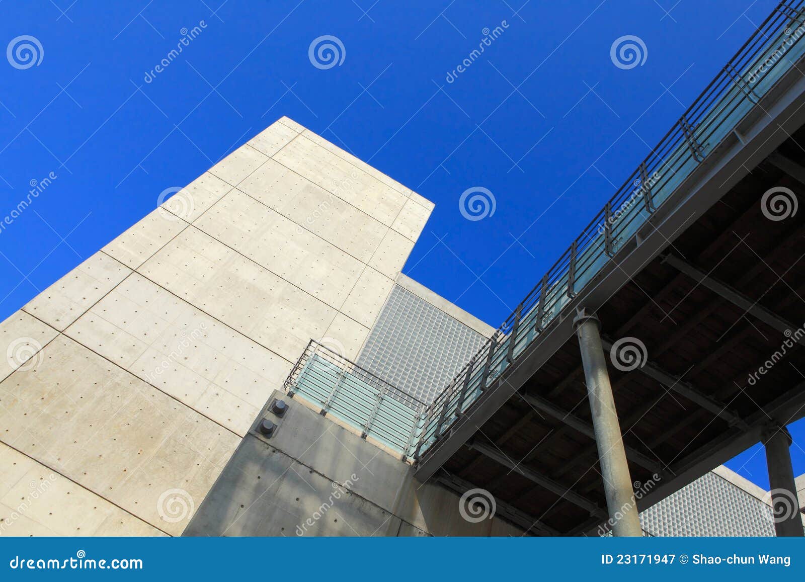 Concrete Modern Building with Sky Stock Image - Image of beautiful ...