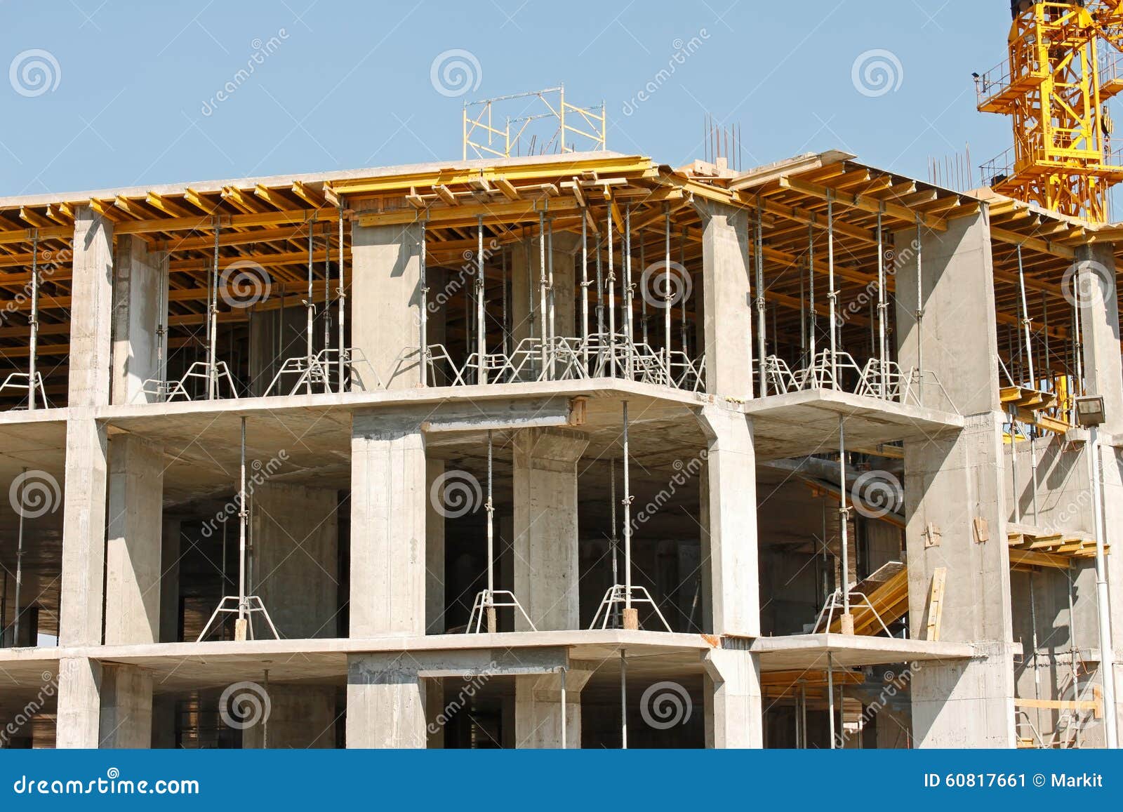 Concrete Monolithic Carcass of New Building Stock Image - Image of ...