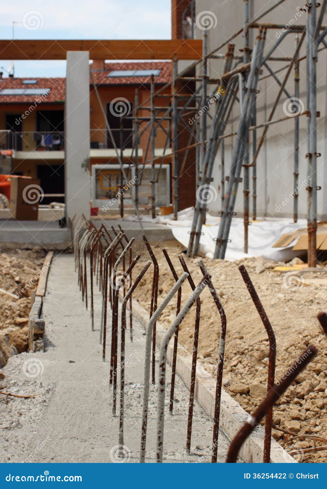 Concrete Mould with Metal Spikes at Construction Site Stock Photo ...