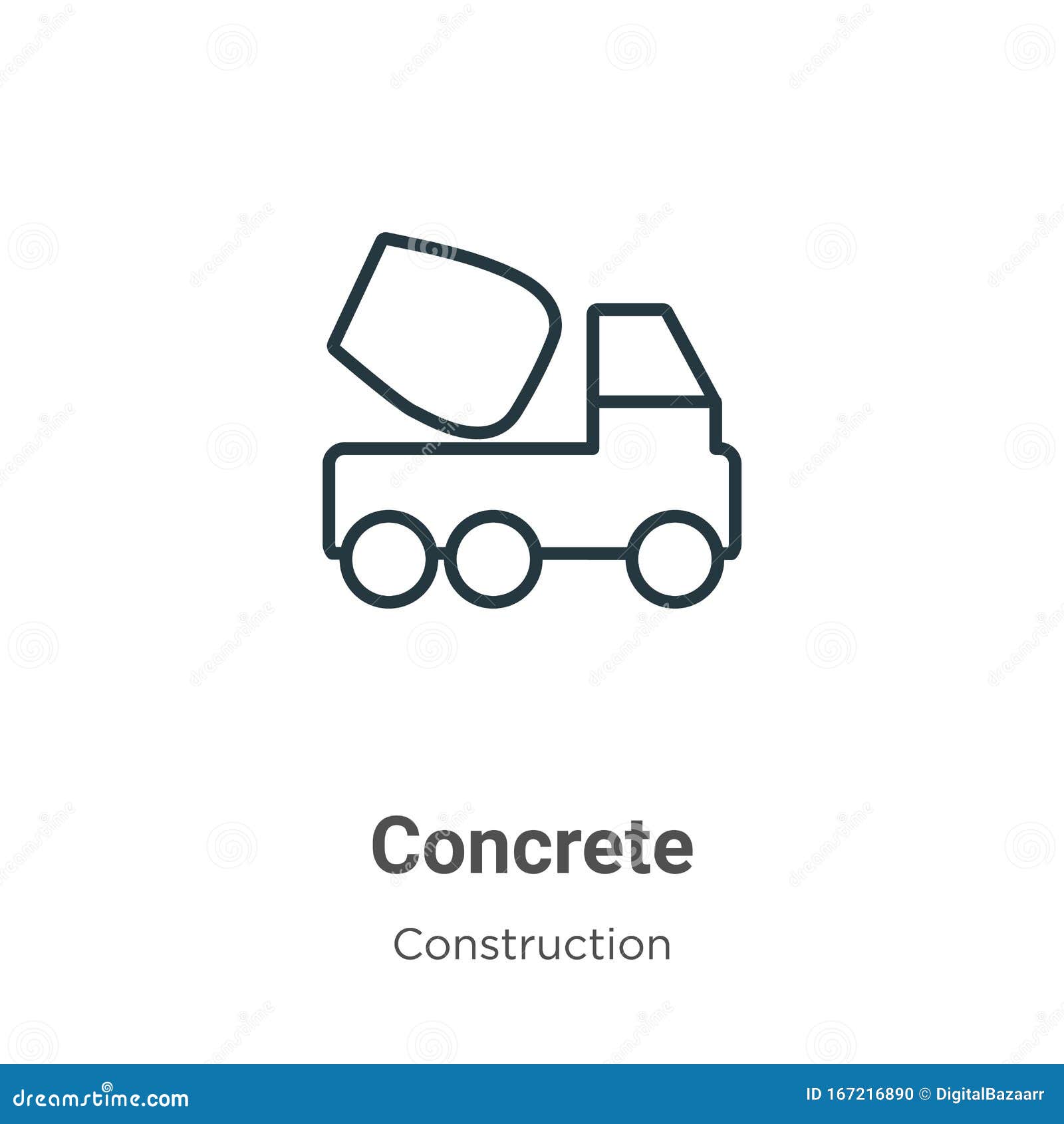 Concrete Outline Vector Icon. Thin Line Black Concrete Icon, Flat ...
