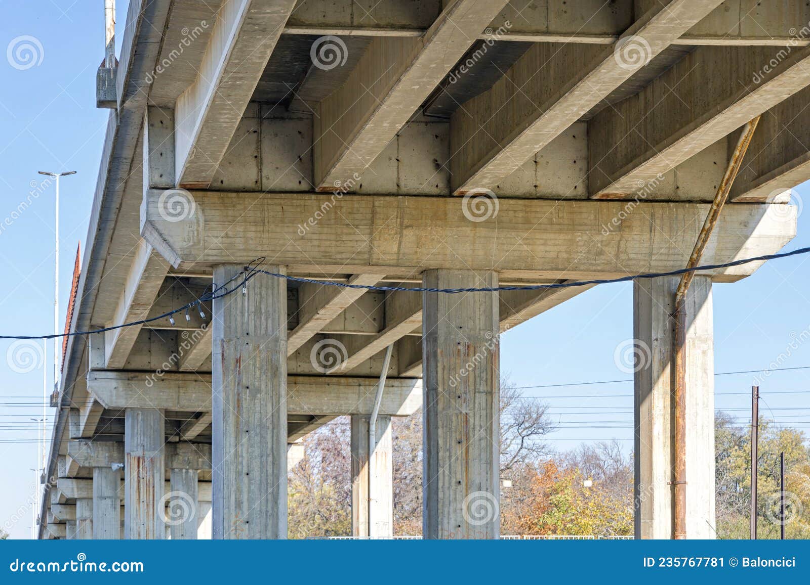 Concrete Overpass Beams stock image. Image of columns - 235767781