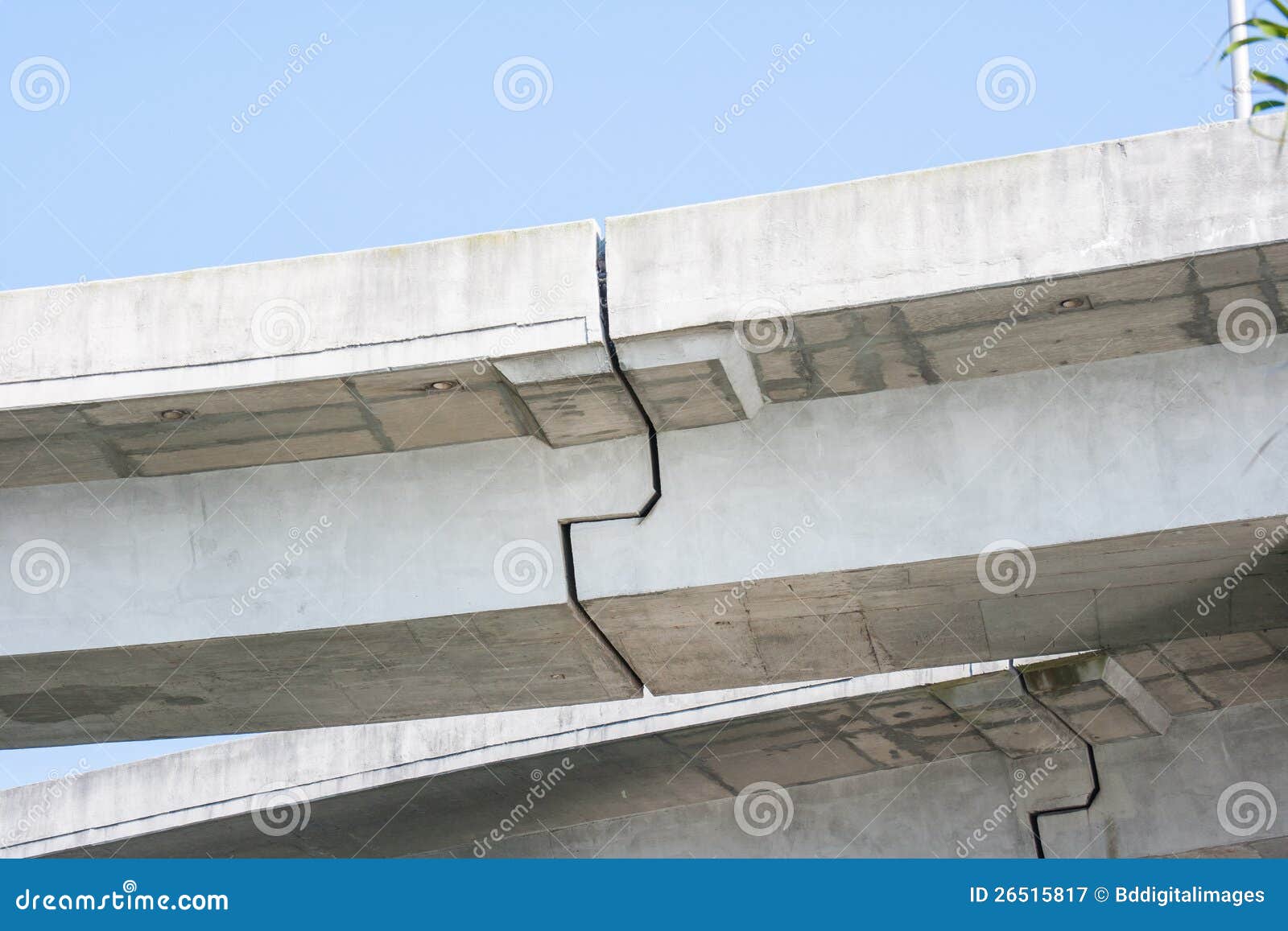 Concrete Overpass Cracks stock image. Image of freeway - 26515817