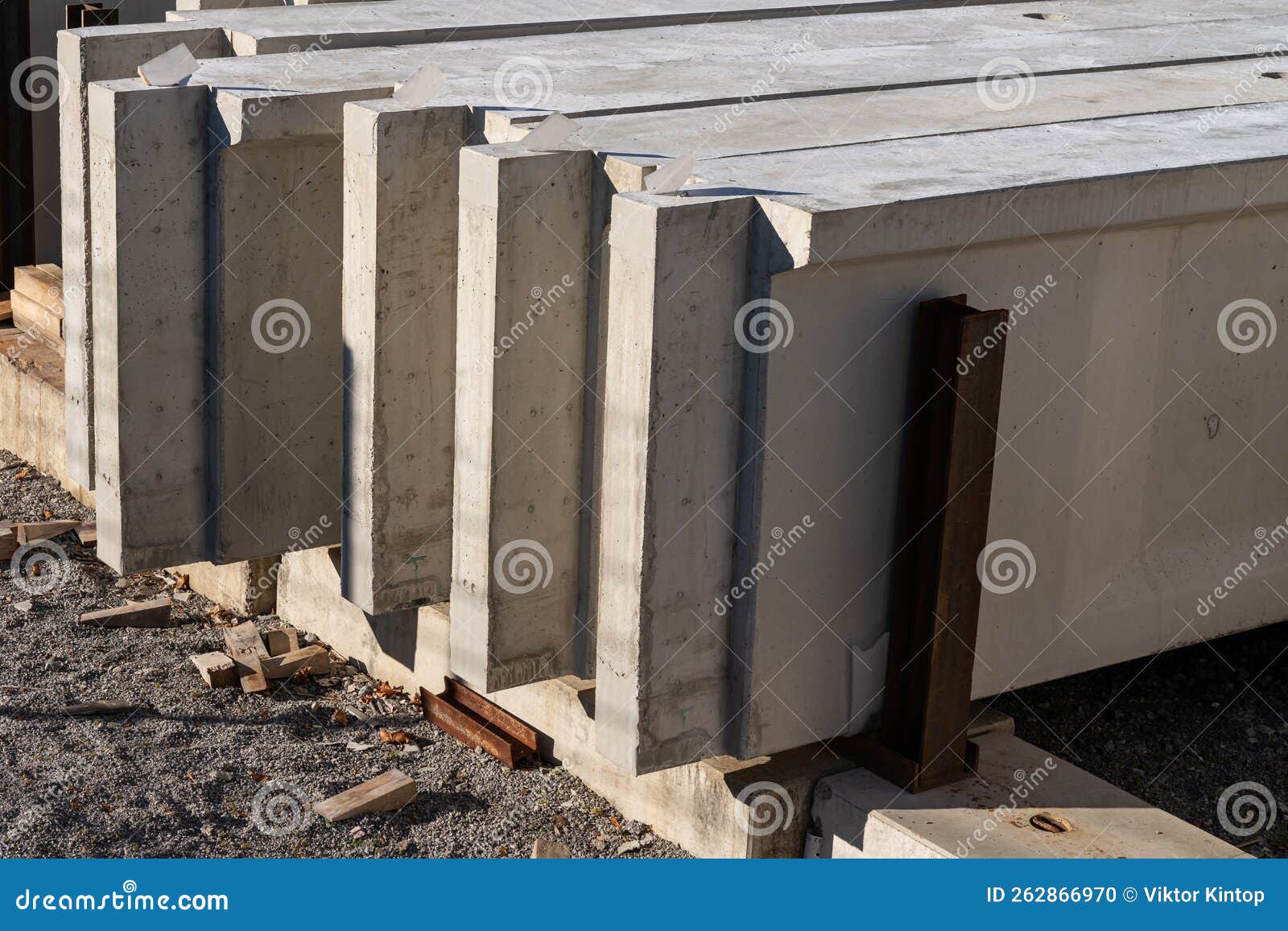 Concrete Panels Standing on a Construction Site Stock Photo - Image of ...