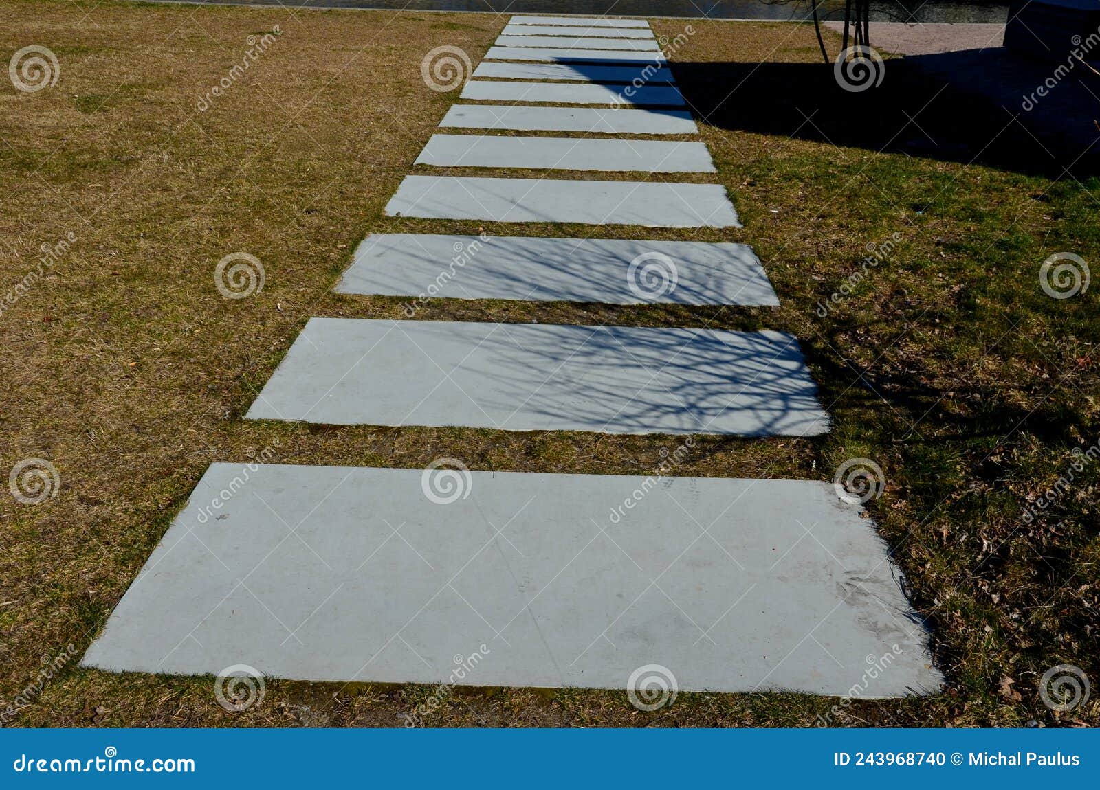 Concrete Path Lawn Pedal Rectangular Shape in Regular Grid Routed ...