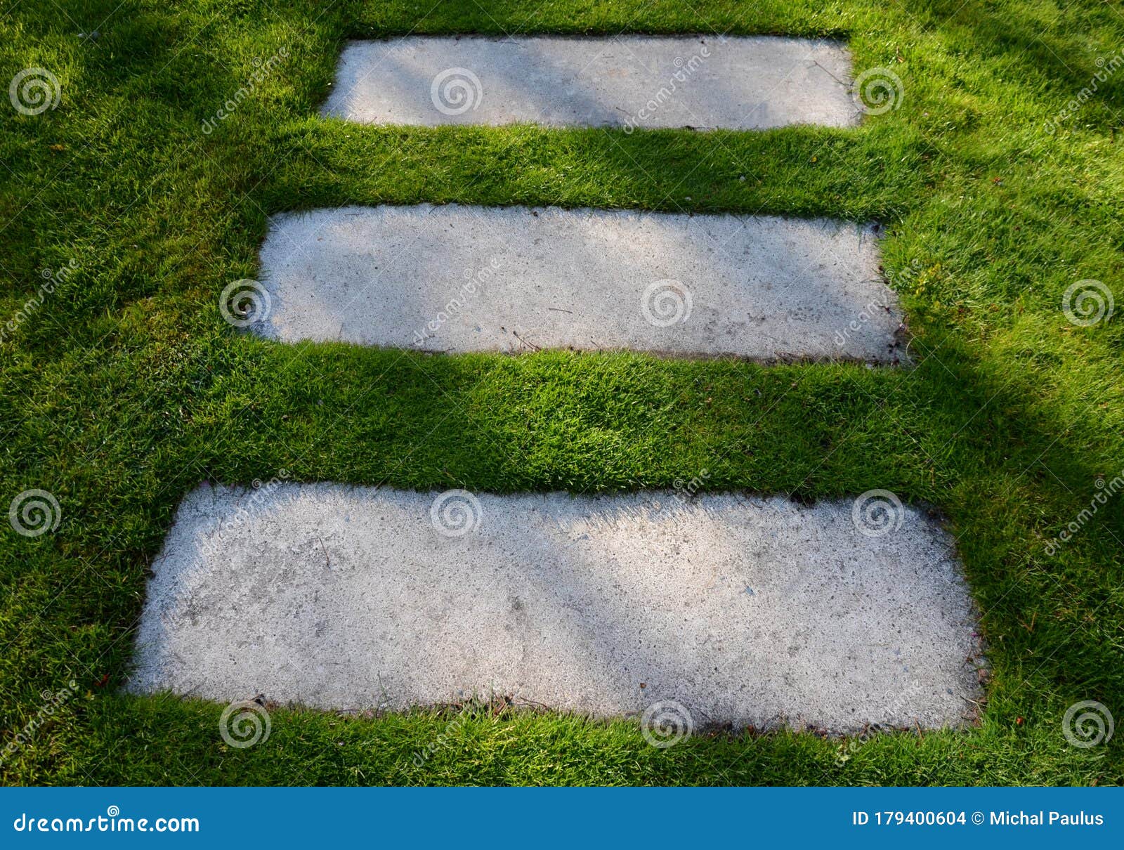 Concrete Path Lawn Pedal Rectangular Shape in Regular Grid Routed ...