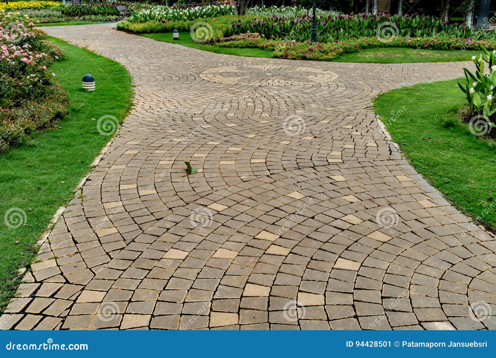 Concrete Pathway in garden stock image. Image of garden - 94428501