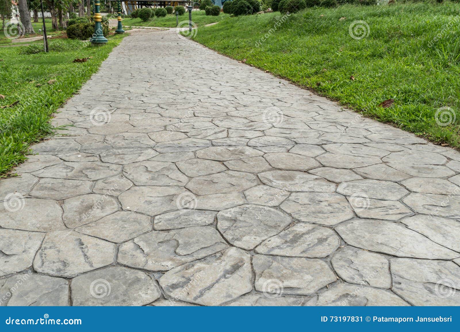 Concrete Pathway in garden stock image. Image of sidewalk - 73197831