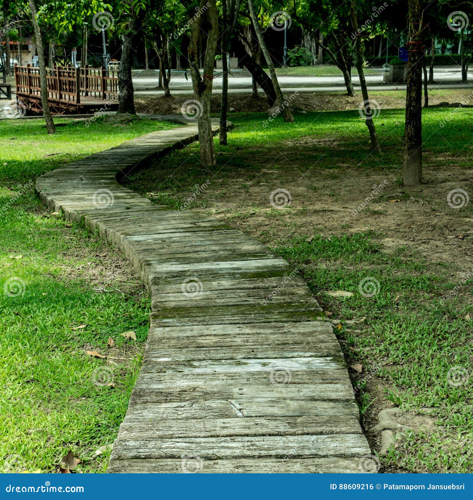 Concrete Pathway in park stock photo. Image of lawn, nature - 88609216