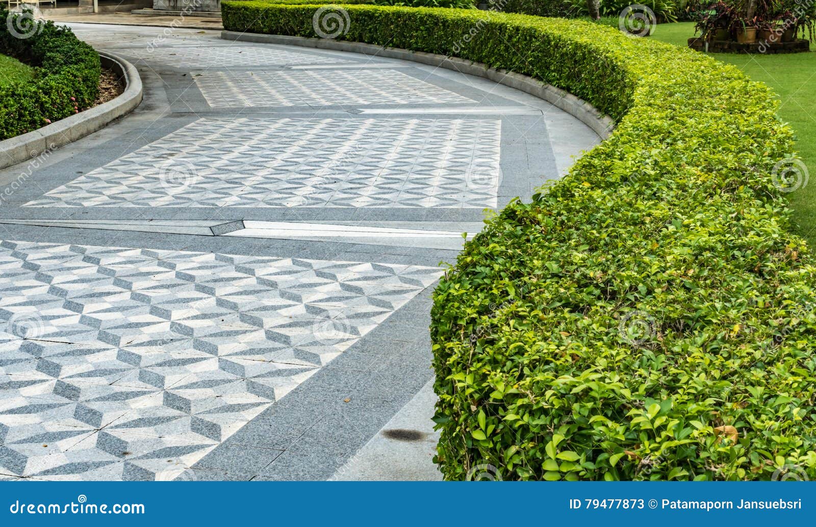 Concrete Pathway in the Park Stock Image - Image of path, landscape ...