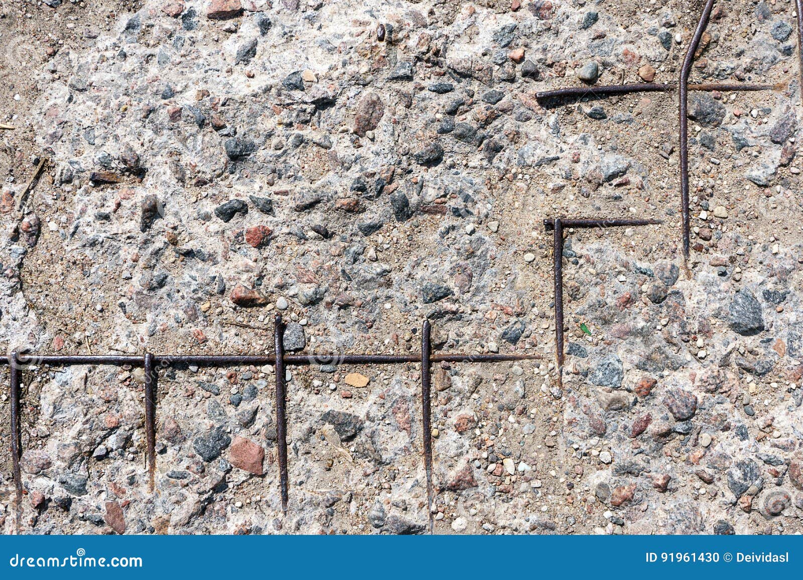 Concrete Pavement Texture with Metal Rods Visible Stock Photo - Image ...