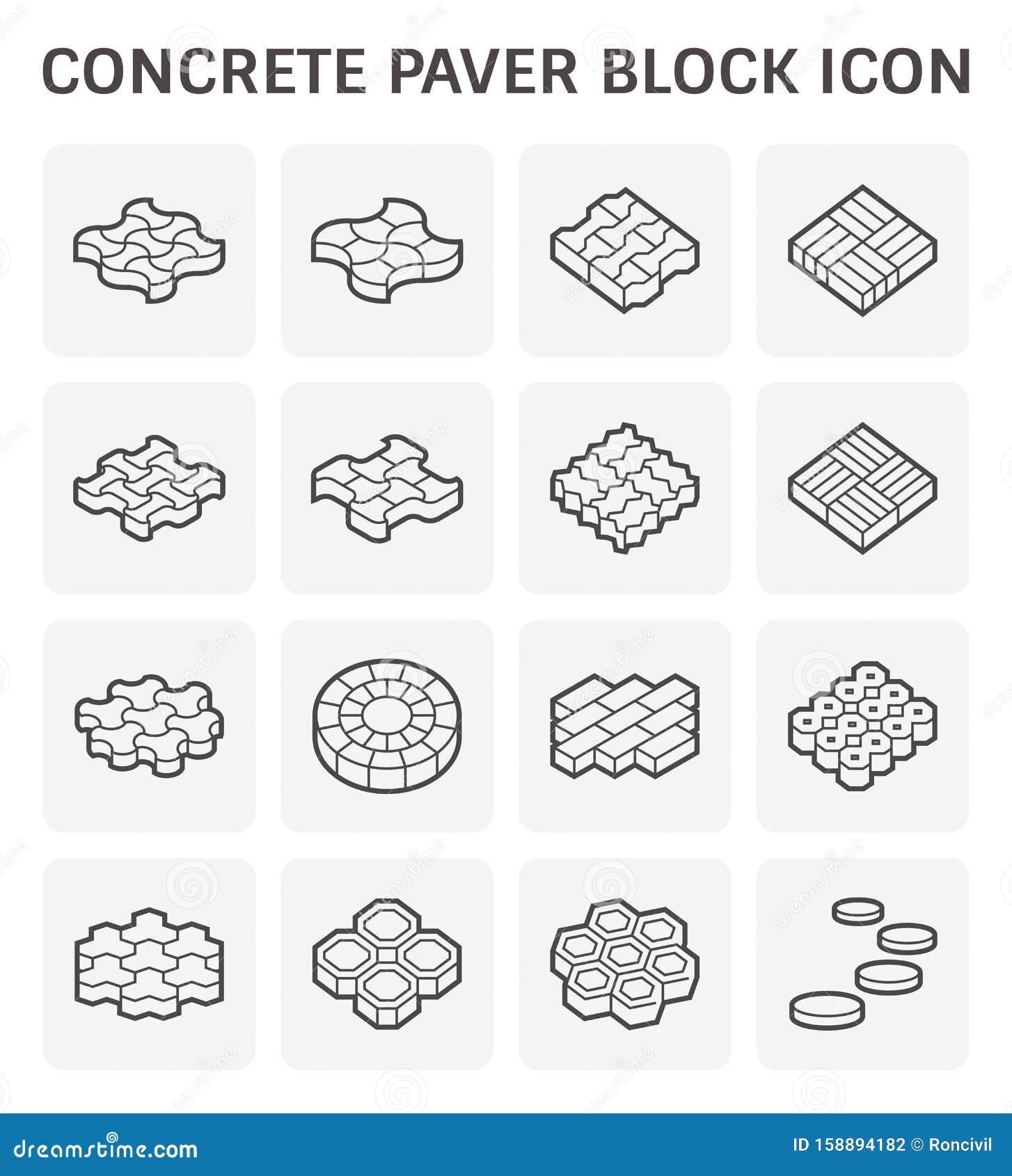 Paver Block Icon Cartoon Vector | CartoonDealer.com #77337619