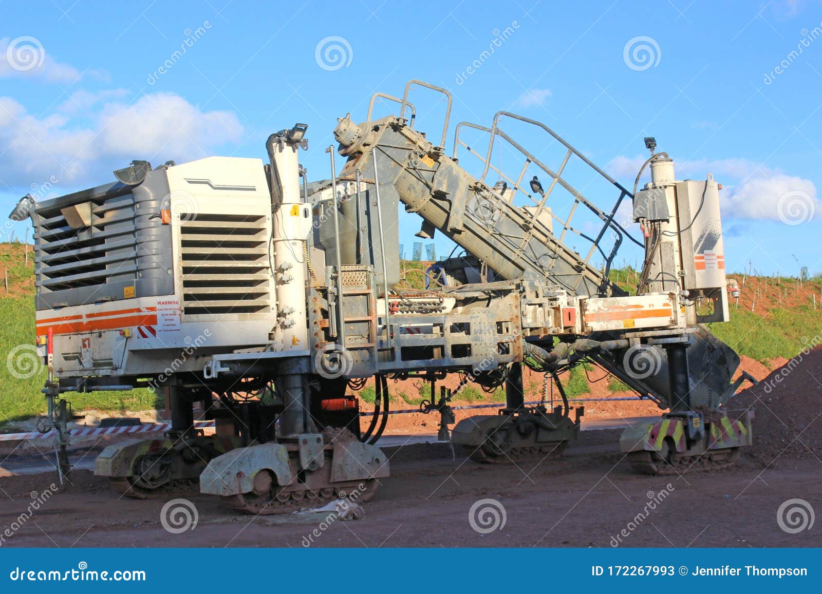 Concrete Paving machine stock image. Image of heavy - 172267993
